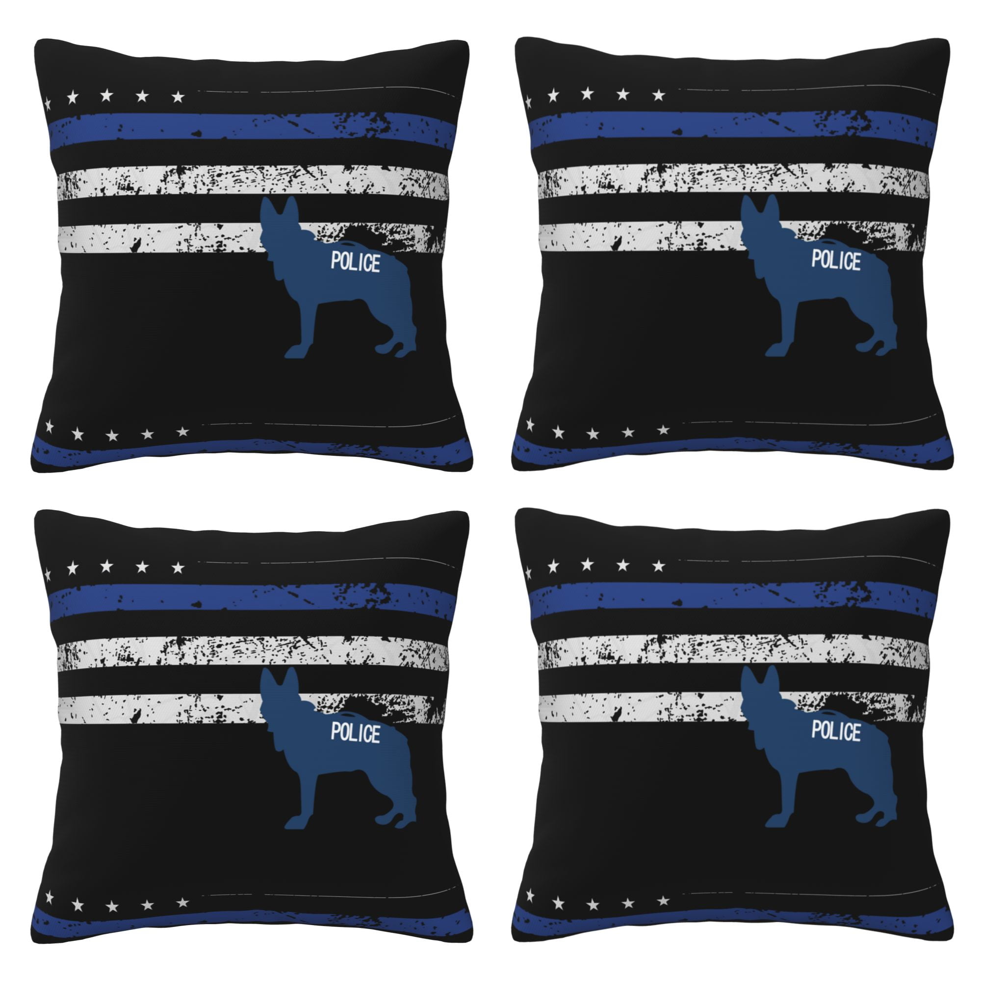 Home Throw Pillow Covers Two Sides Printed American Police Dog Decor ...