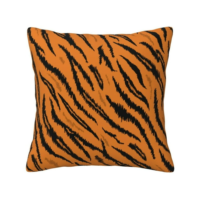 Home Throw Pillow Covers Two Sides Printed Animal-Print-Tiger-Black ...