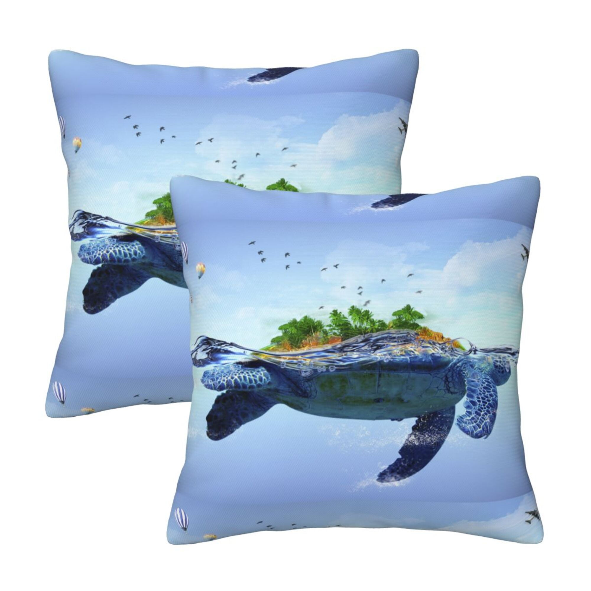 Home Throw Pillow Covers Two Sides Printed Baby Turtle Wallpaper Decor ...