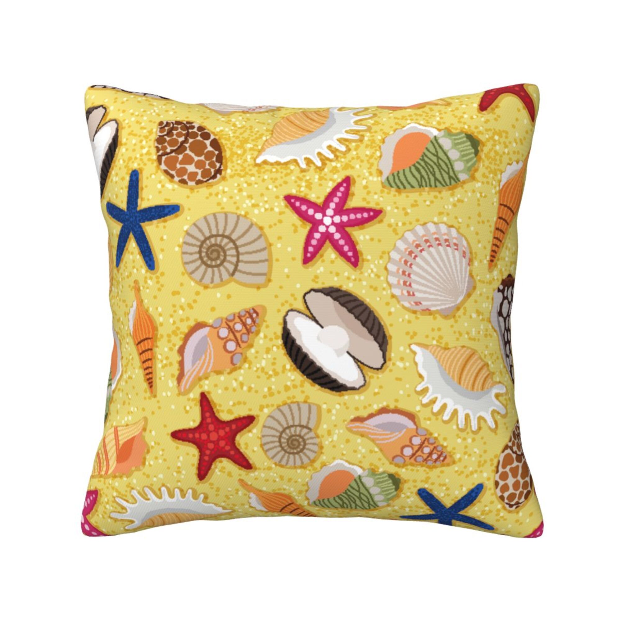 Home Throw Pillow Covers Two Sides Printed Beach Sand Shells Marine ...