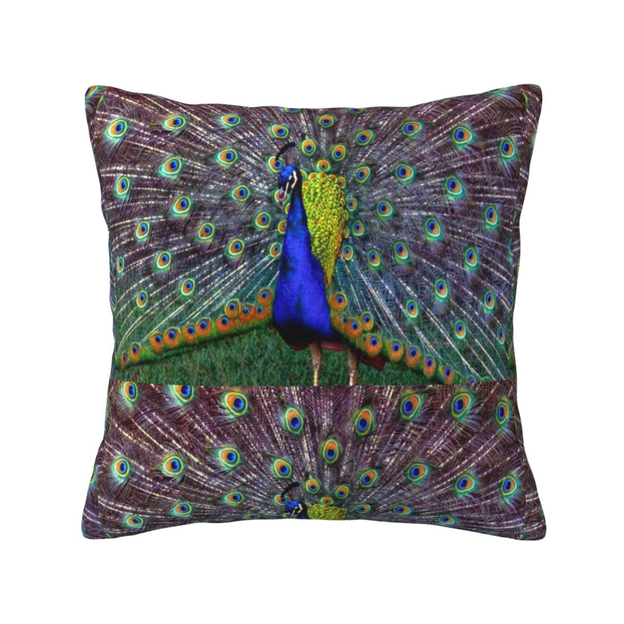 Home Throw Pillow Covers Two Sides Printed Beautiful Peacocks Decor