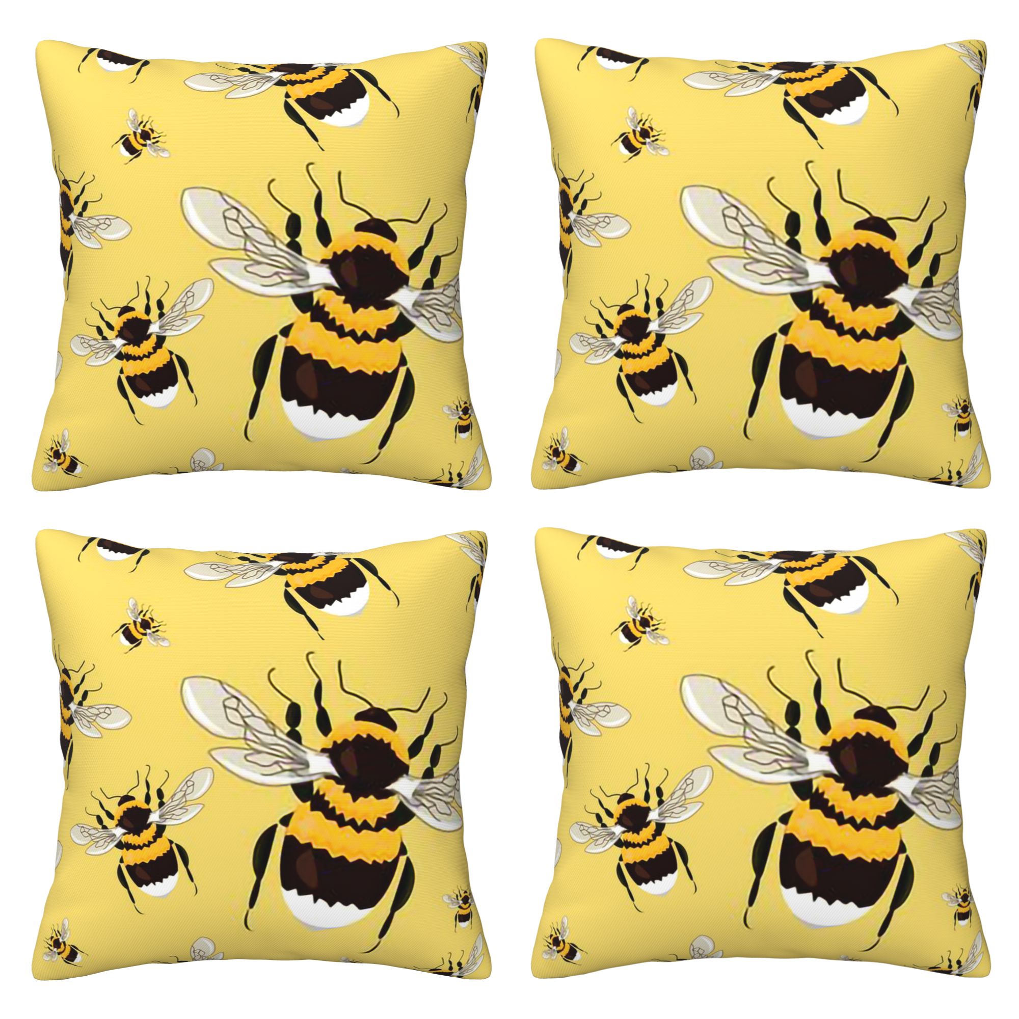 Home Throw Pillow Covers Two Sides Printed Big Bright Bumblebees Decor Sofa Living Room Bed ...
