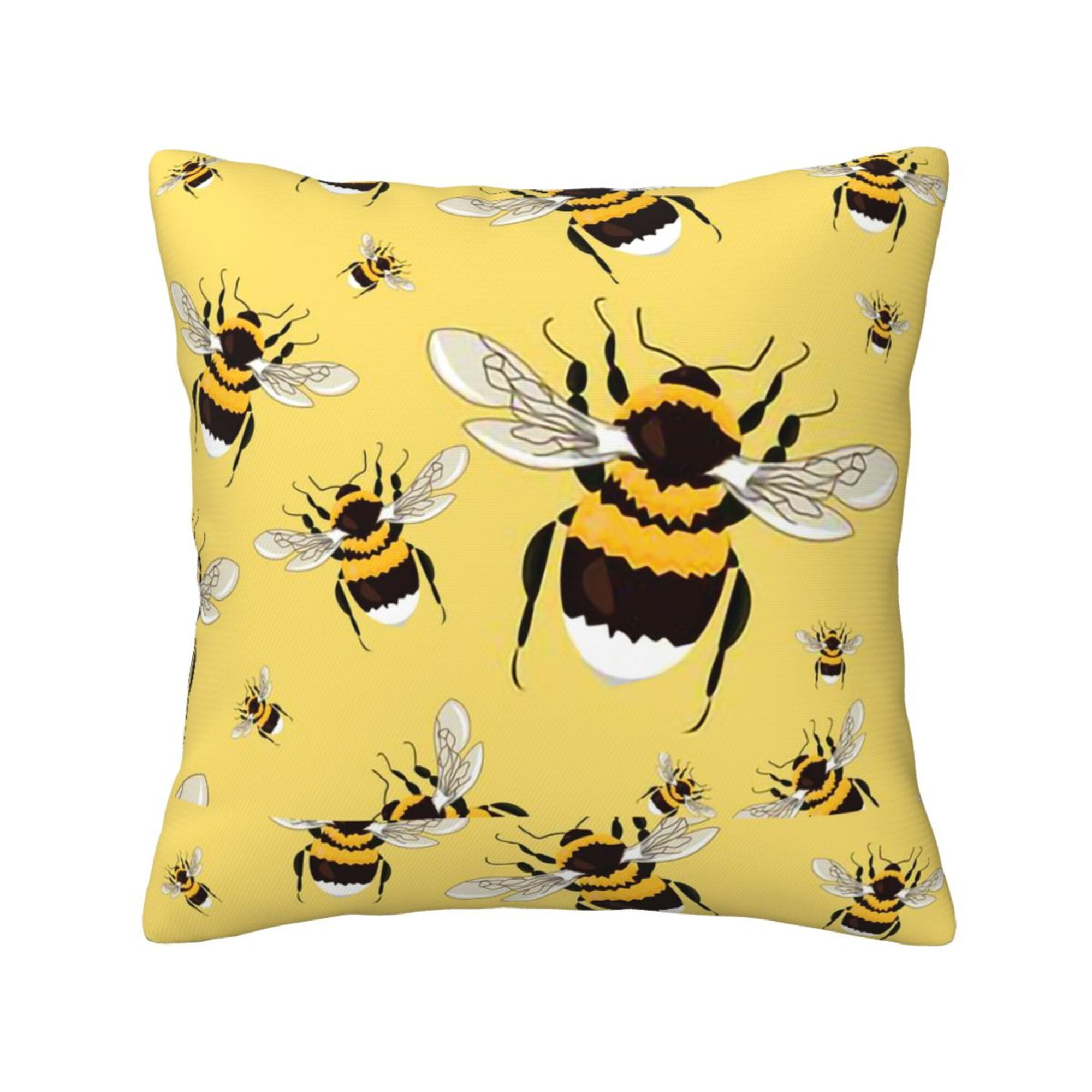 Home Throw Pillow Covers Two Sides Printed Big Bright Bumblebees Decor Sofa Living Room Bed ...