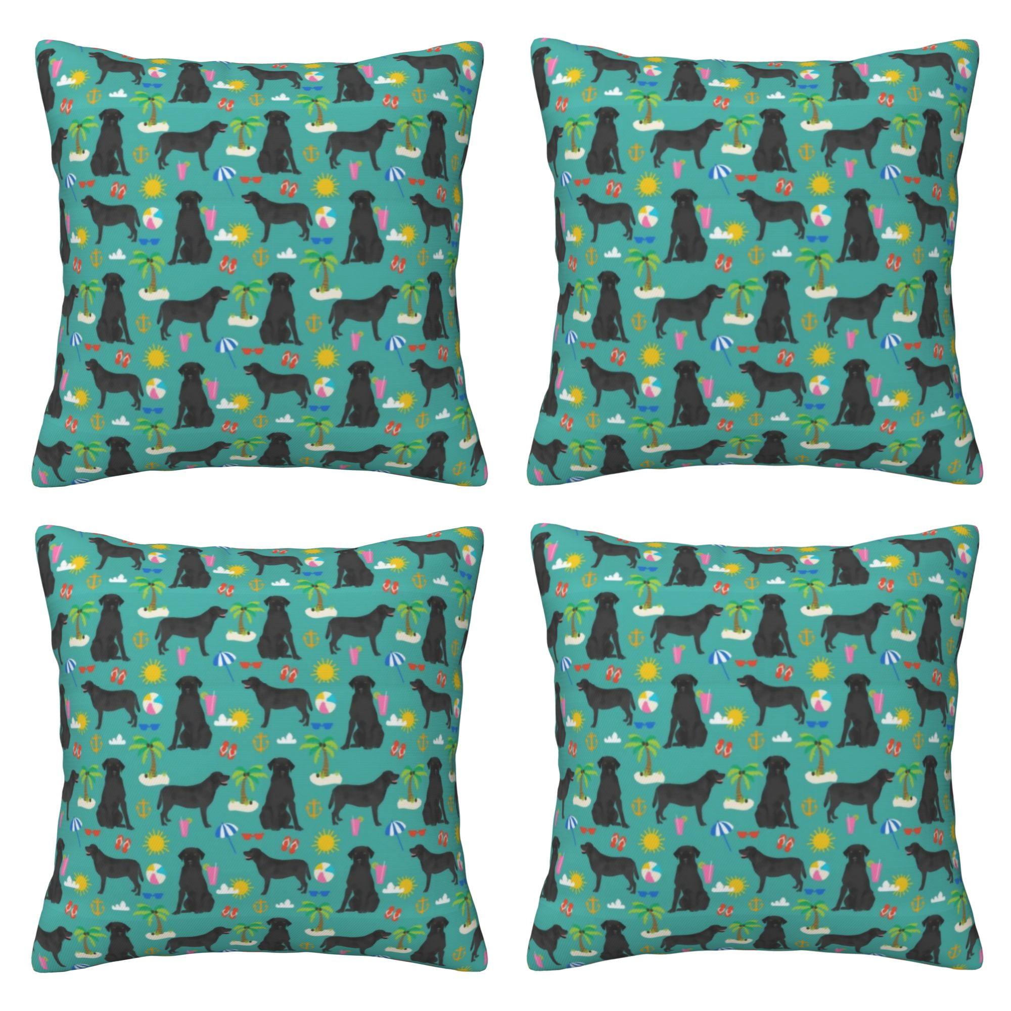 Home Throw Pillow Covers Two Sides Printed Black Lab Labrador Retriever ...