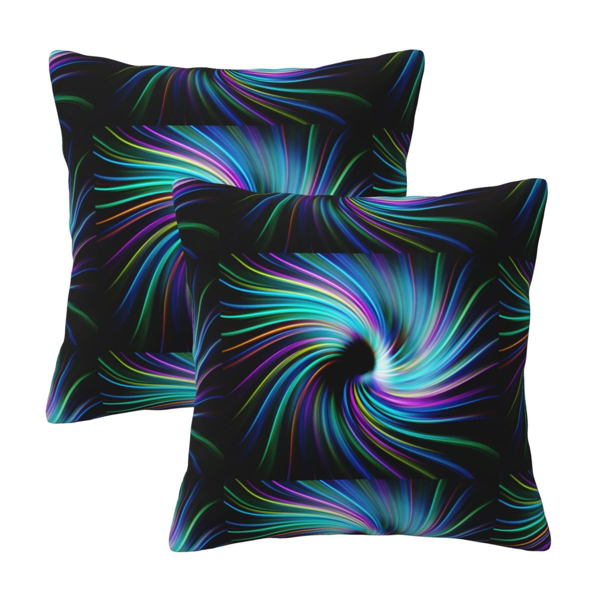 Home Throw Pillow Covers Two Sides Printed Blue Neon Light Wallpaper ...