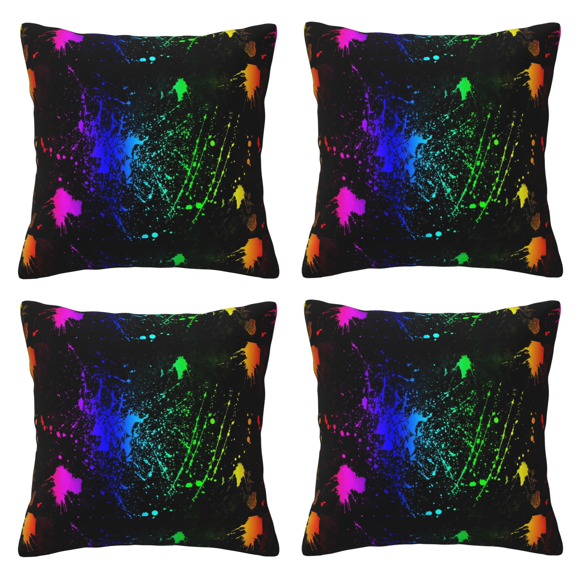 Home Throw Pillow Covers Two Sides Printed Blue Neon Light Wallpaper Decor Sofa Living Room Bed ...