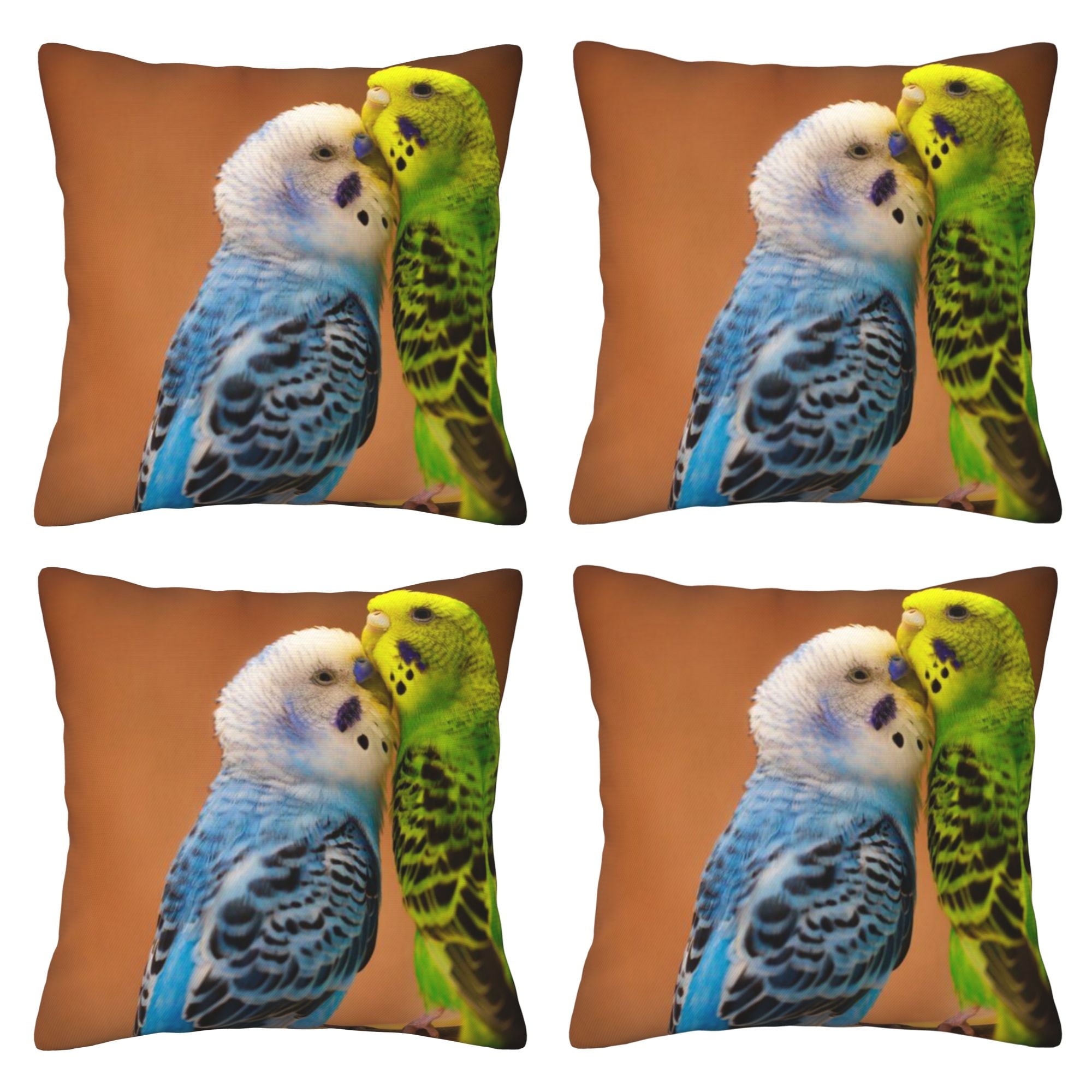 Home Throw Pillow Covers Two Sides Printed Budgies Birds Parrots Decor ...