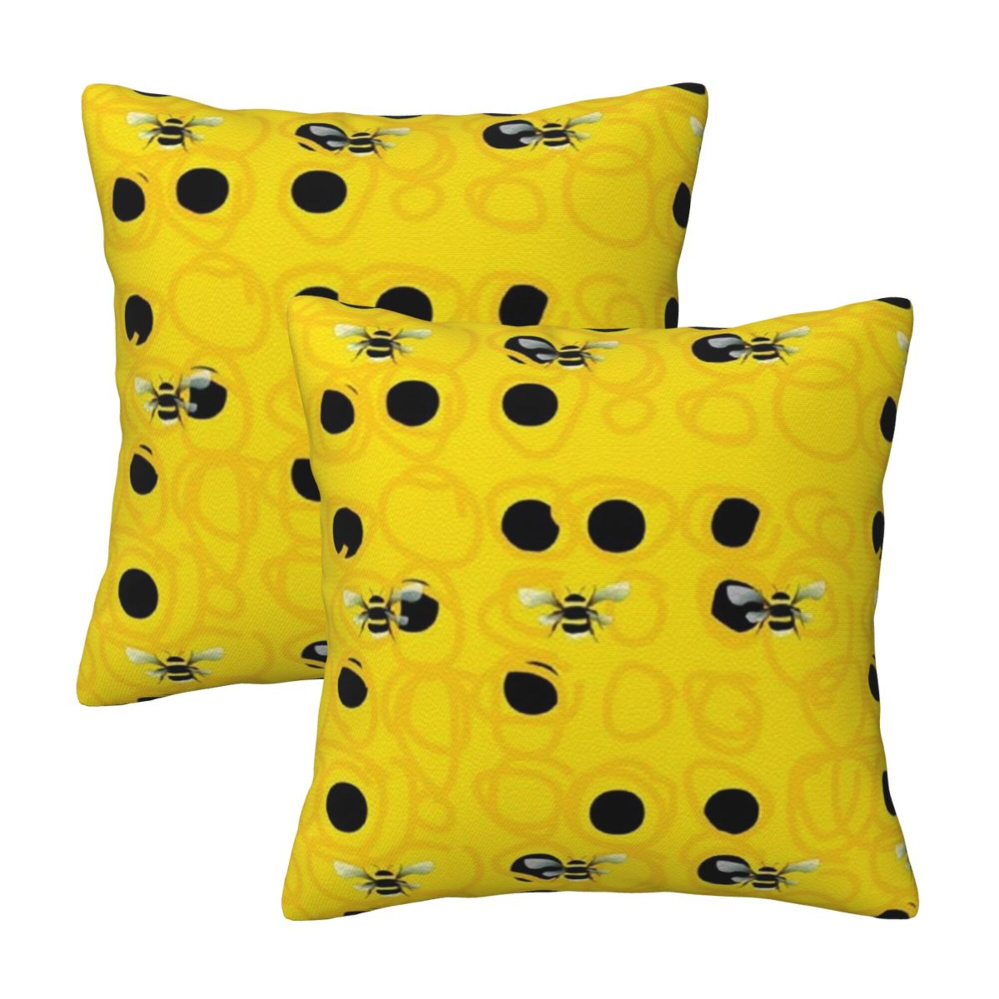 Home Throw Pillow Covers Two Sides Printed Bumble Bees Decor Sofa ...