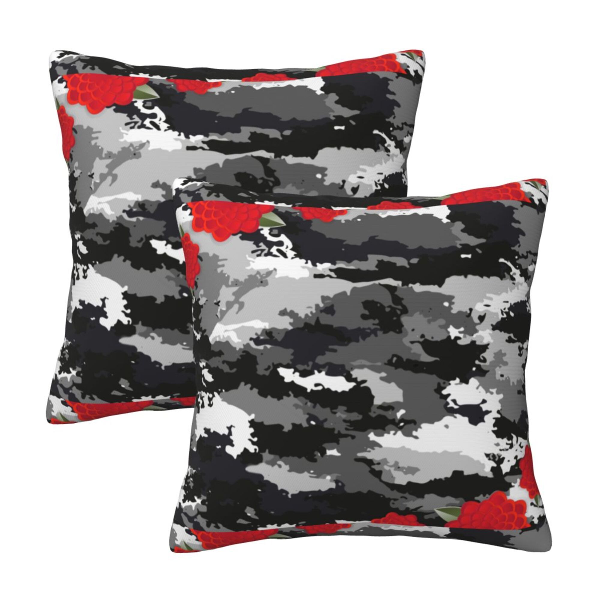 Home Throw Pillow Covers Two Sides Printed Camouflage Pattern Flower ...