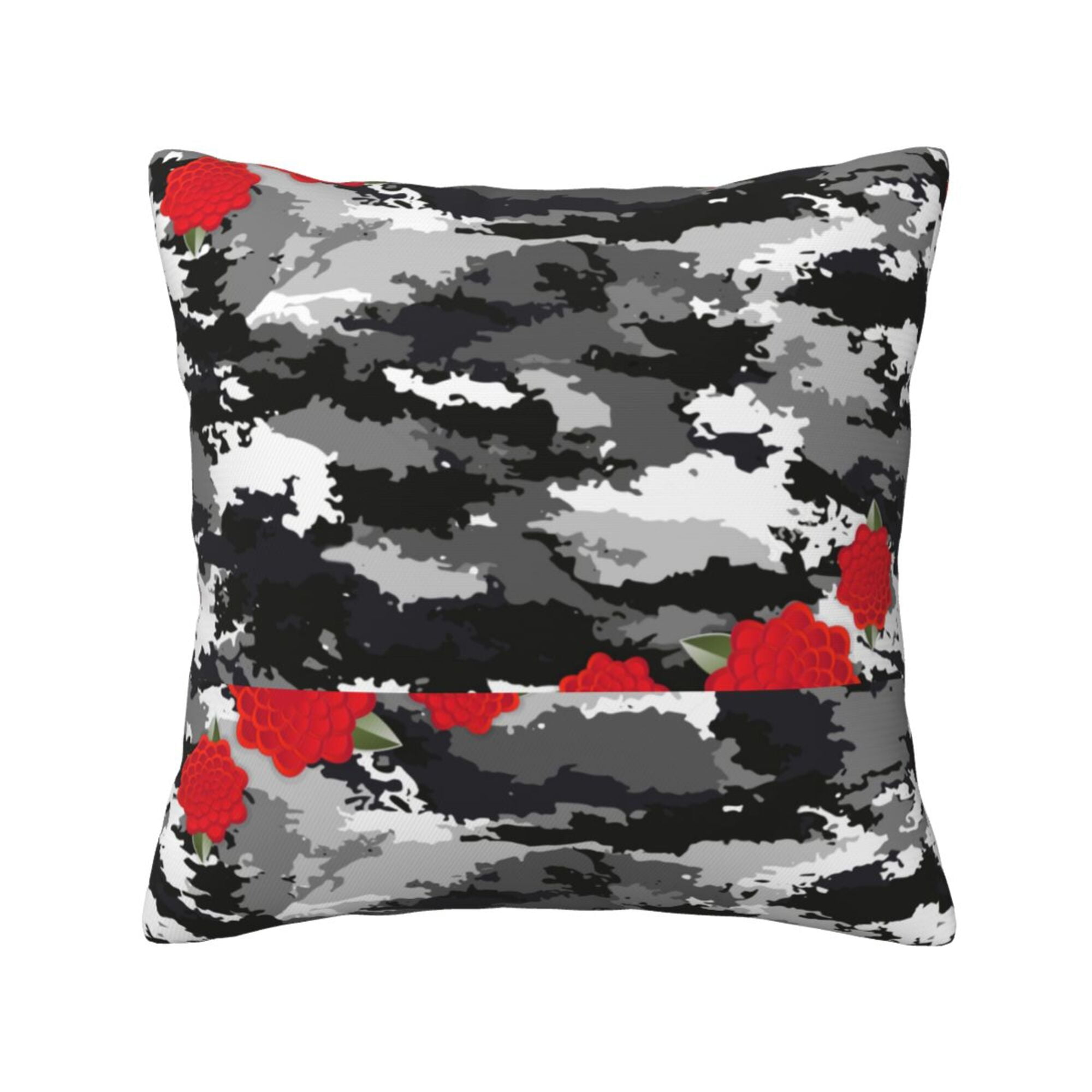 Home Throw Pillow Covers Two Sides Printed Camouflage Pattern Flower ...