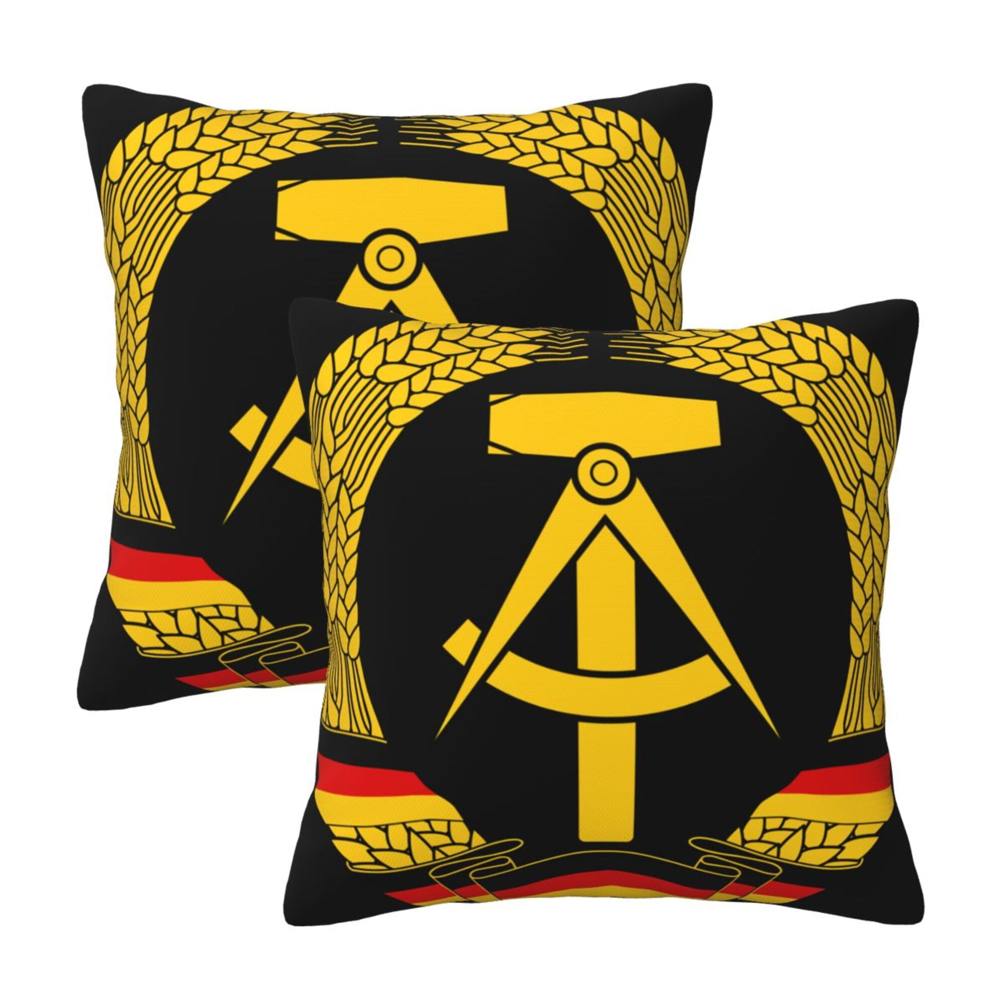 Home Throw Pillow Covers Two Sides Printed Coat Of Arms Of East Germany ...