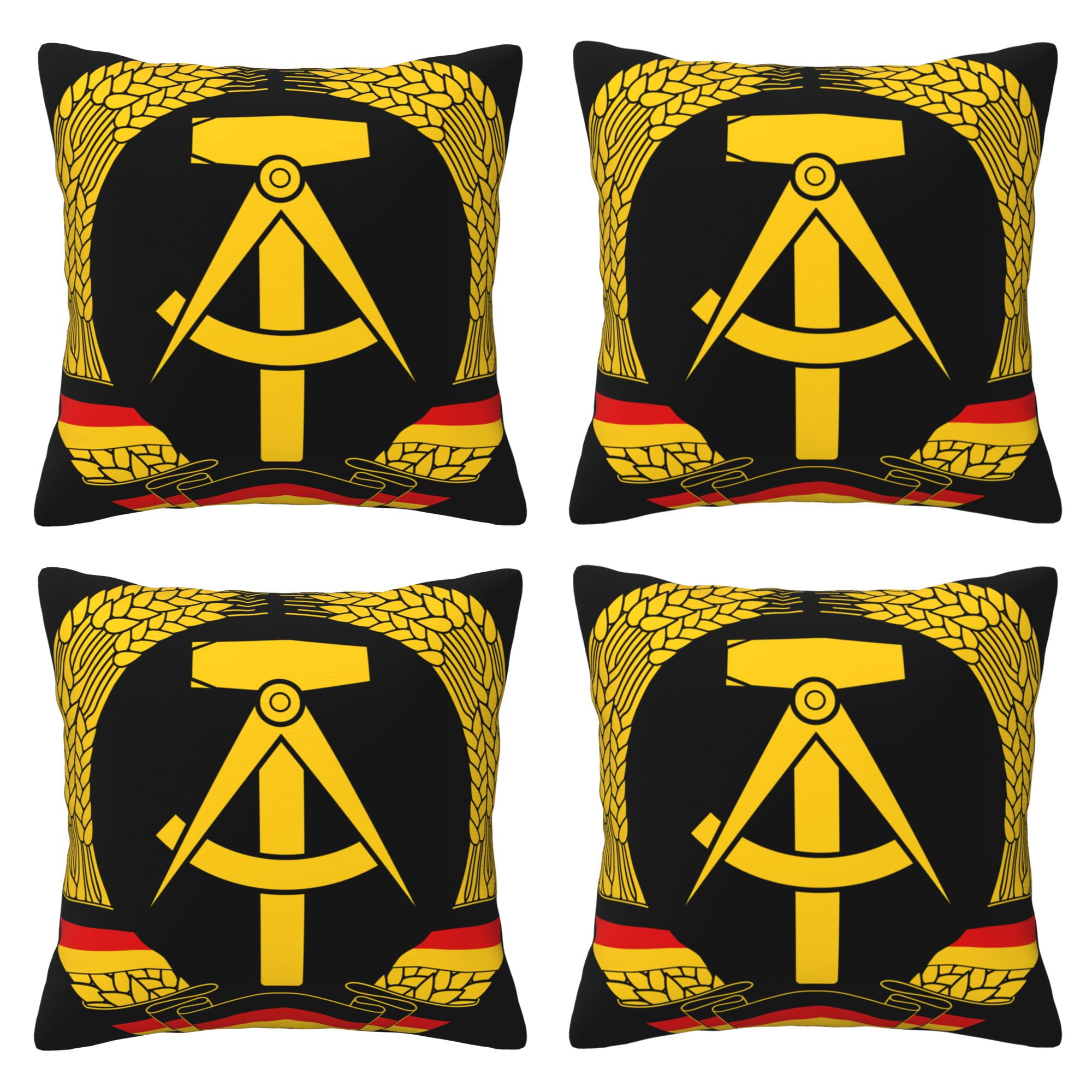 Home Throw Pillow Covers Two Sides Printed Coat Of Arms Of East Germany ...