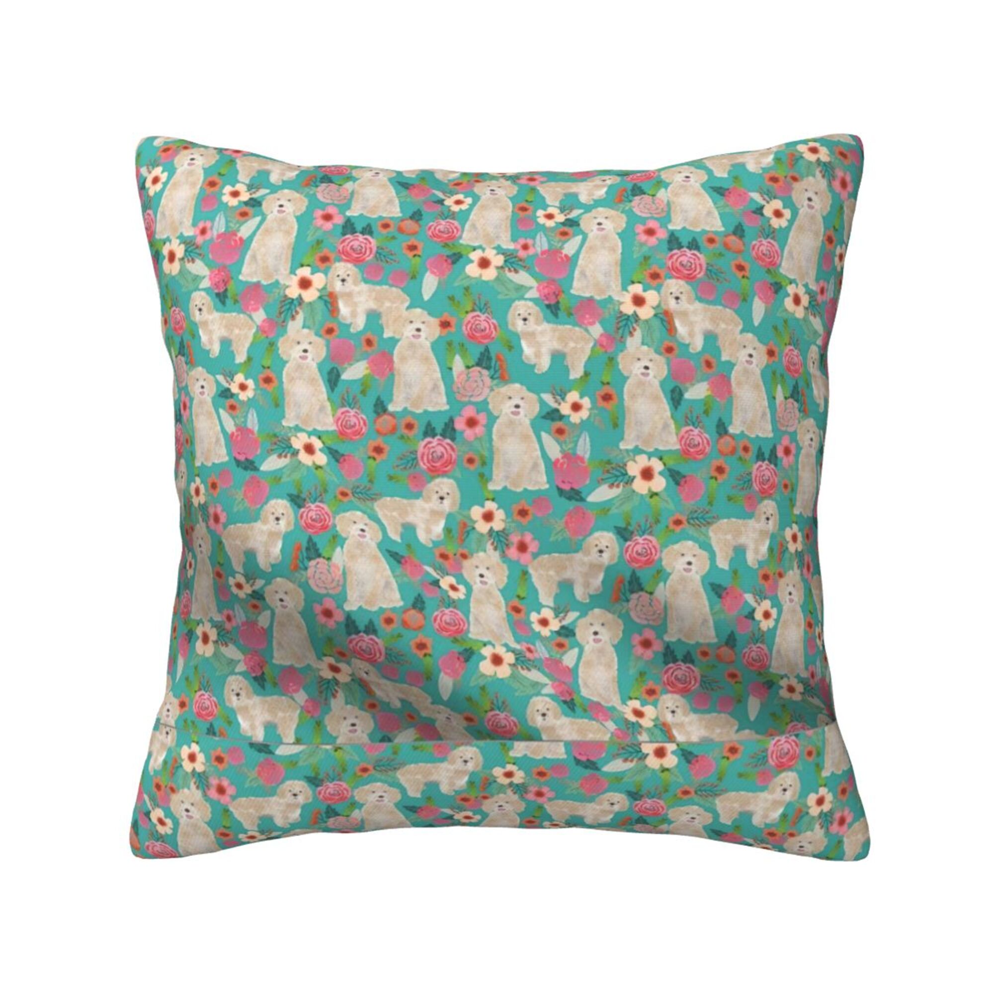 Home Throw Pillow Covers Two Sides Printed Cockapoo Dog Florals ...