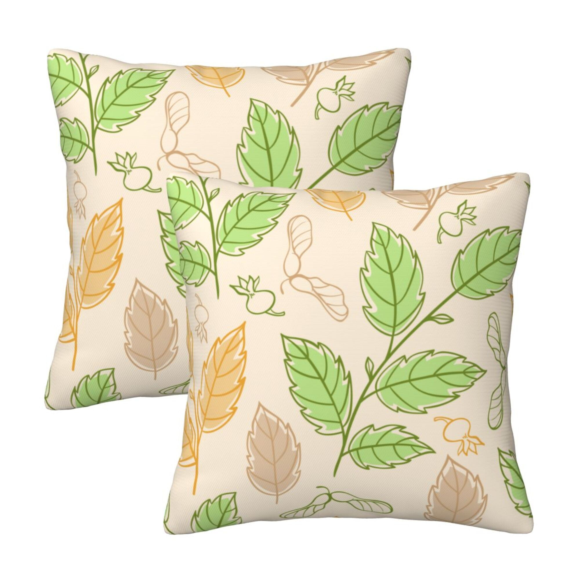 Home Throw Pillow Covers Two Sides Printed Color leaf pattern shading ...