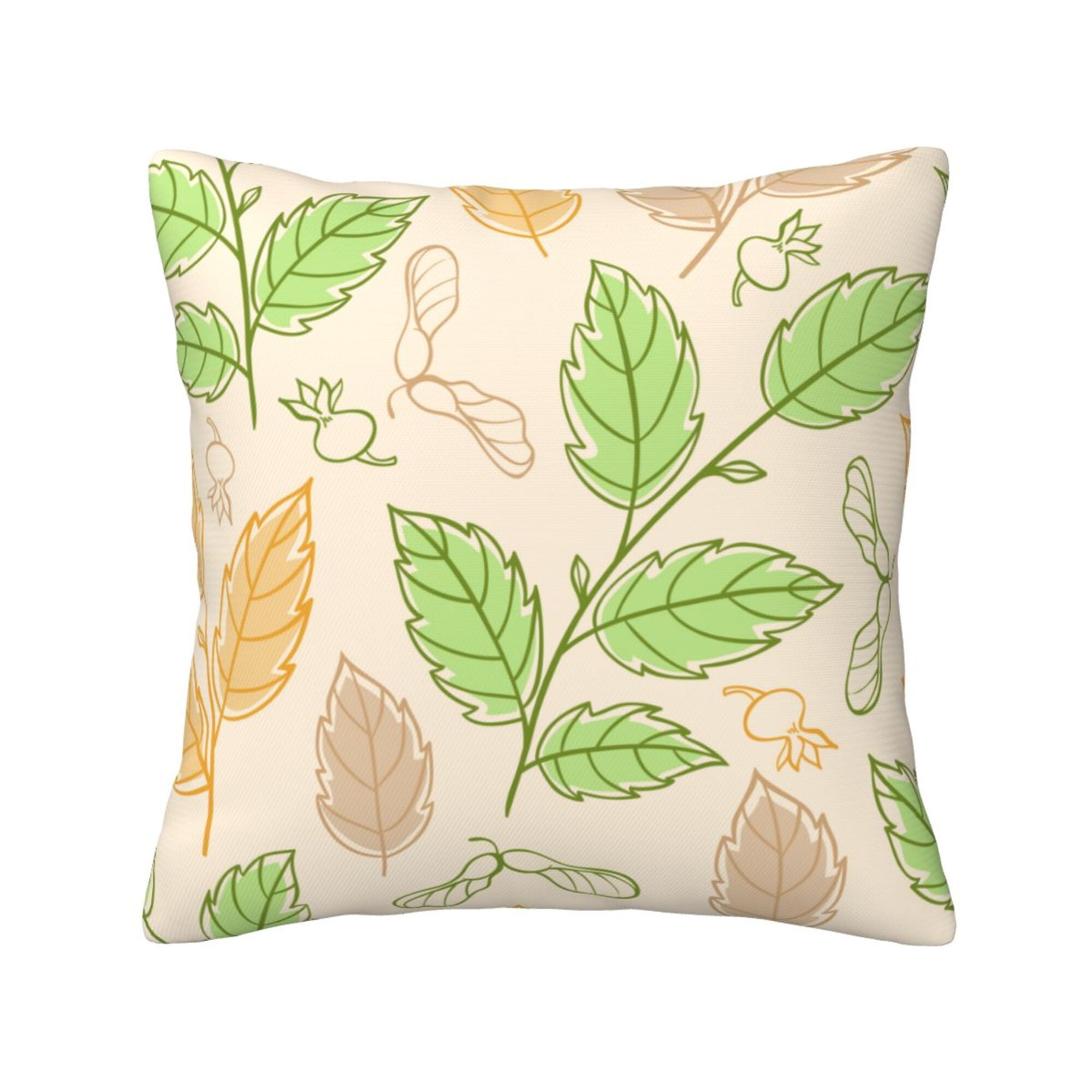Home Throw Pillow Covers Two Sides Printed Color leaf pattern shading ...