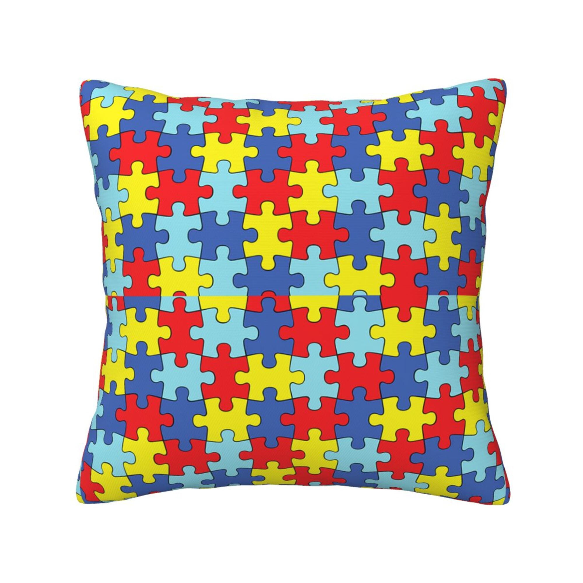 Home Throw Pillow Covers Two Sides Printed Colorful Jigsaw Puzzle Decor ...