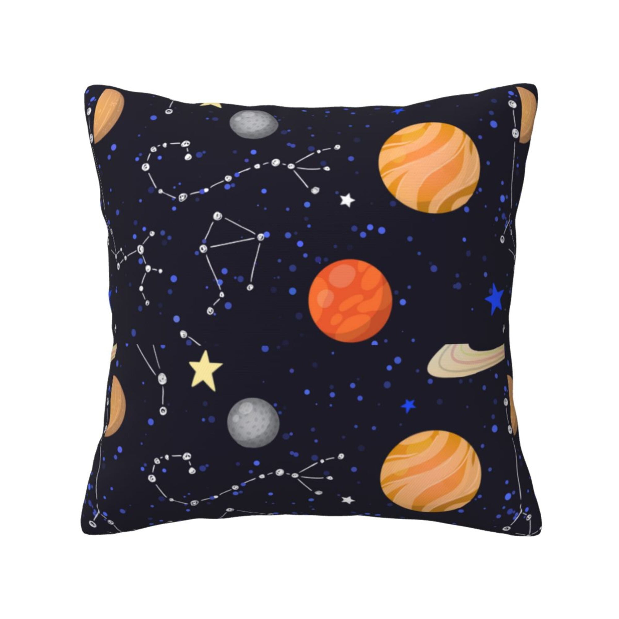 Home Throw Pillow Covers Two Sides Printed Colorful Solar System with ...