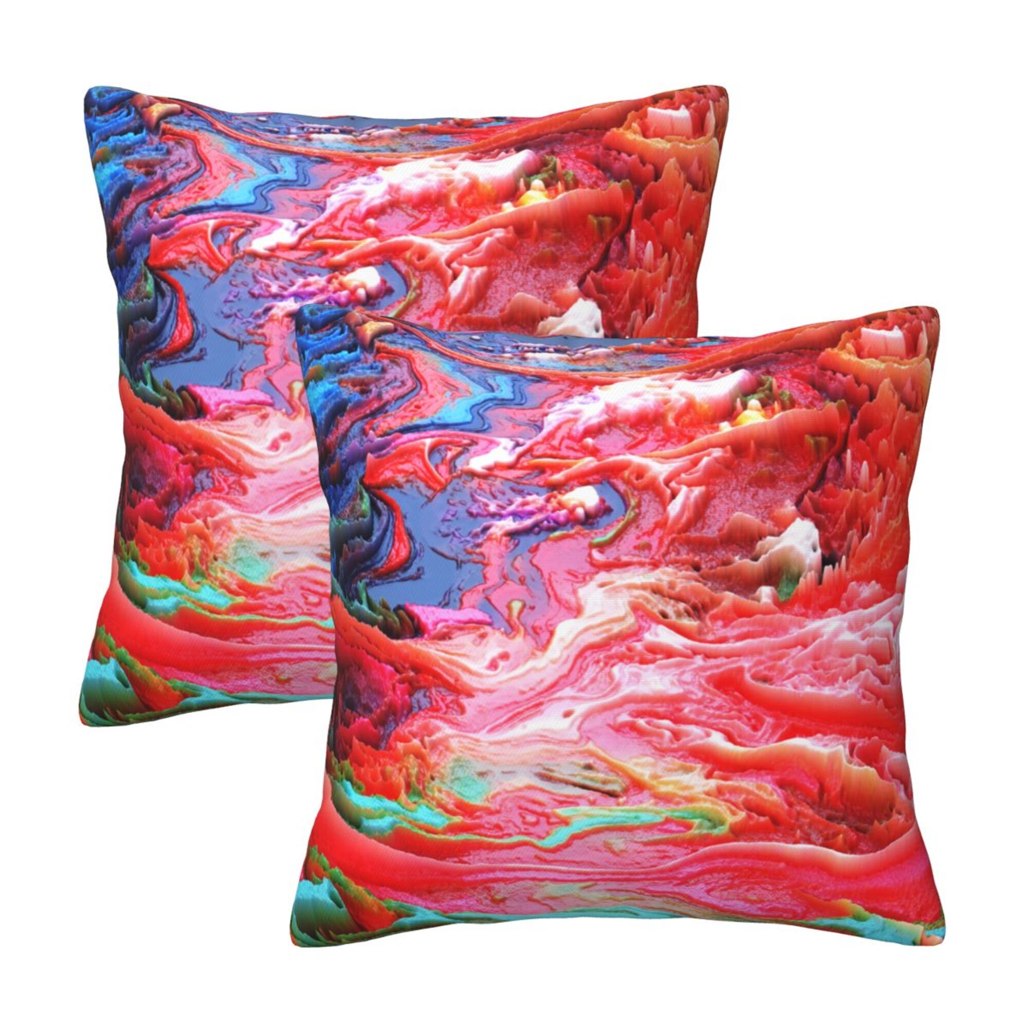 Home Throw Pillow Covers Two Sides Printed Colorful abstract lava ...