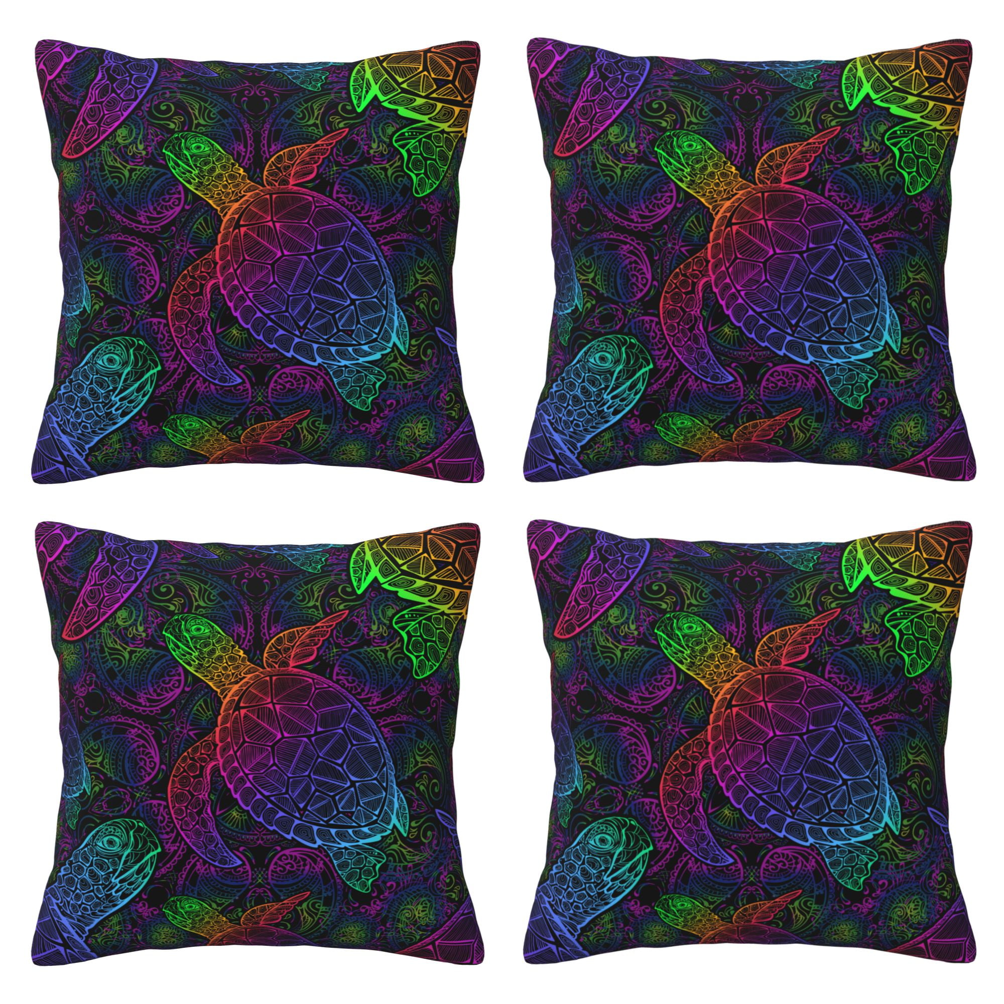 Home Throw Pillow Covers Two Sides Printed Colorful sea Turtle Decor ...