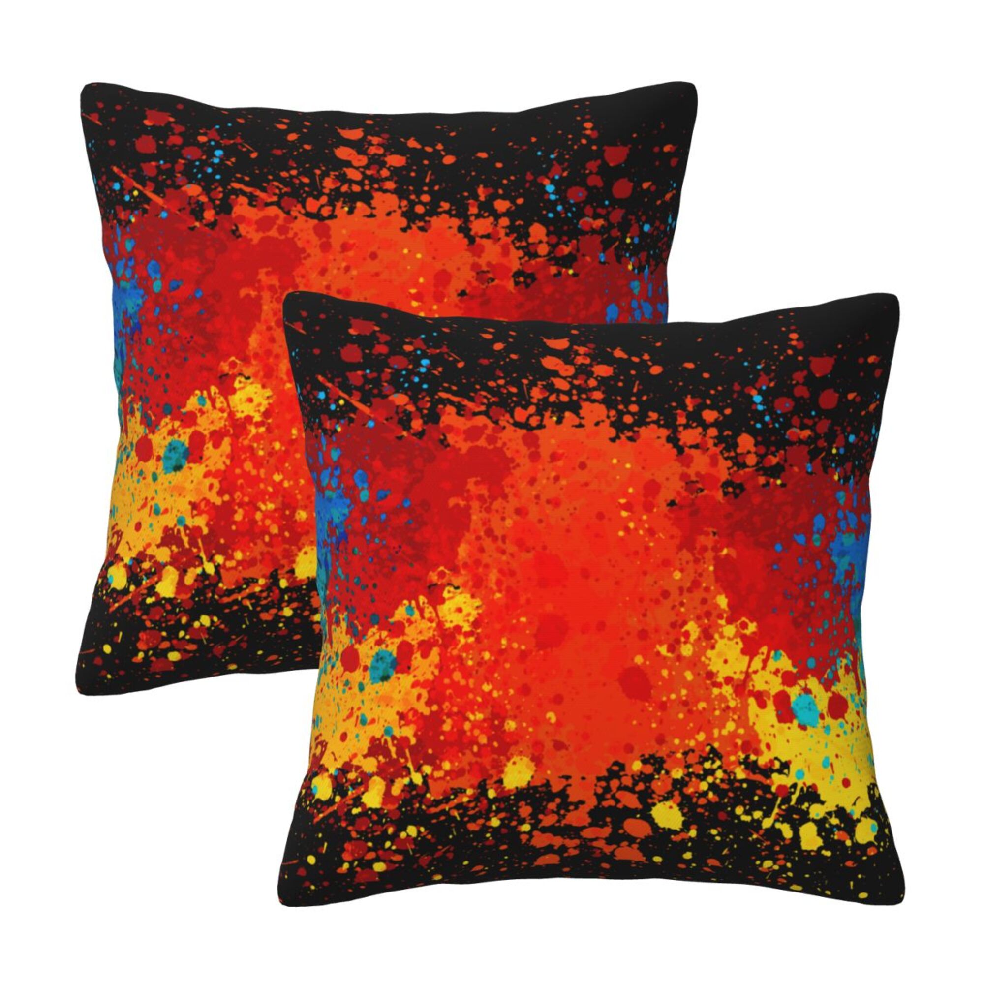 Home Throw Pillow Covers Two Sides Printed Colorful splatter paint colorful background Decor ...