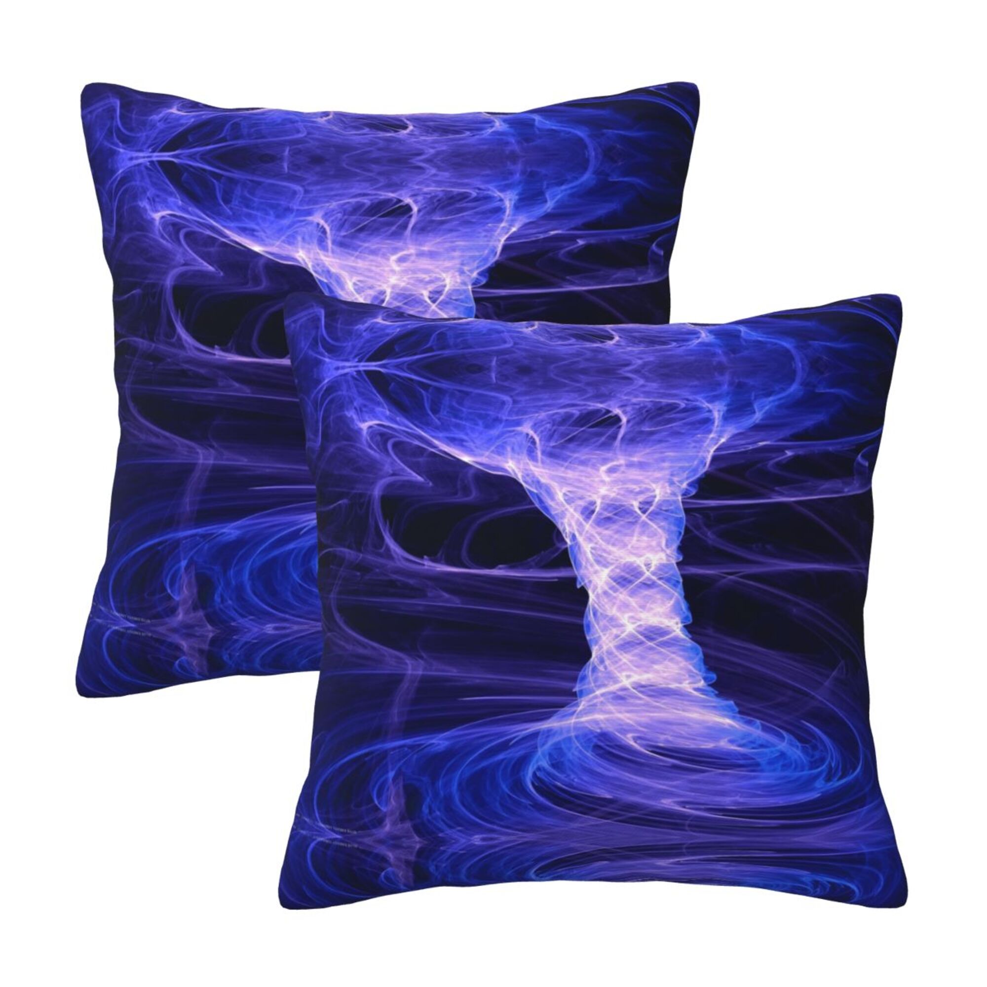 Home Throw Pillow Covers Two Sides Printed Cool Blue Fire Decor Sofa ...