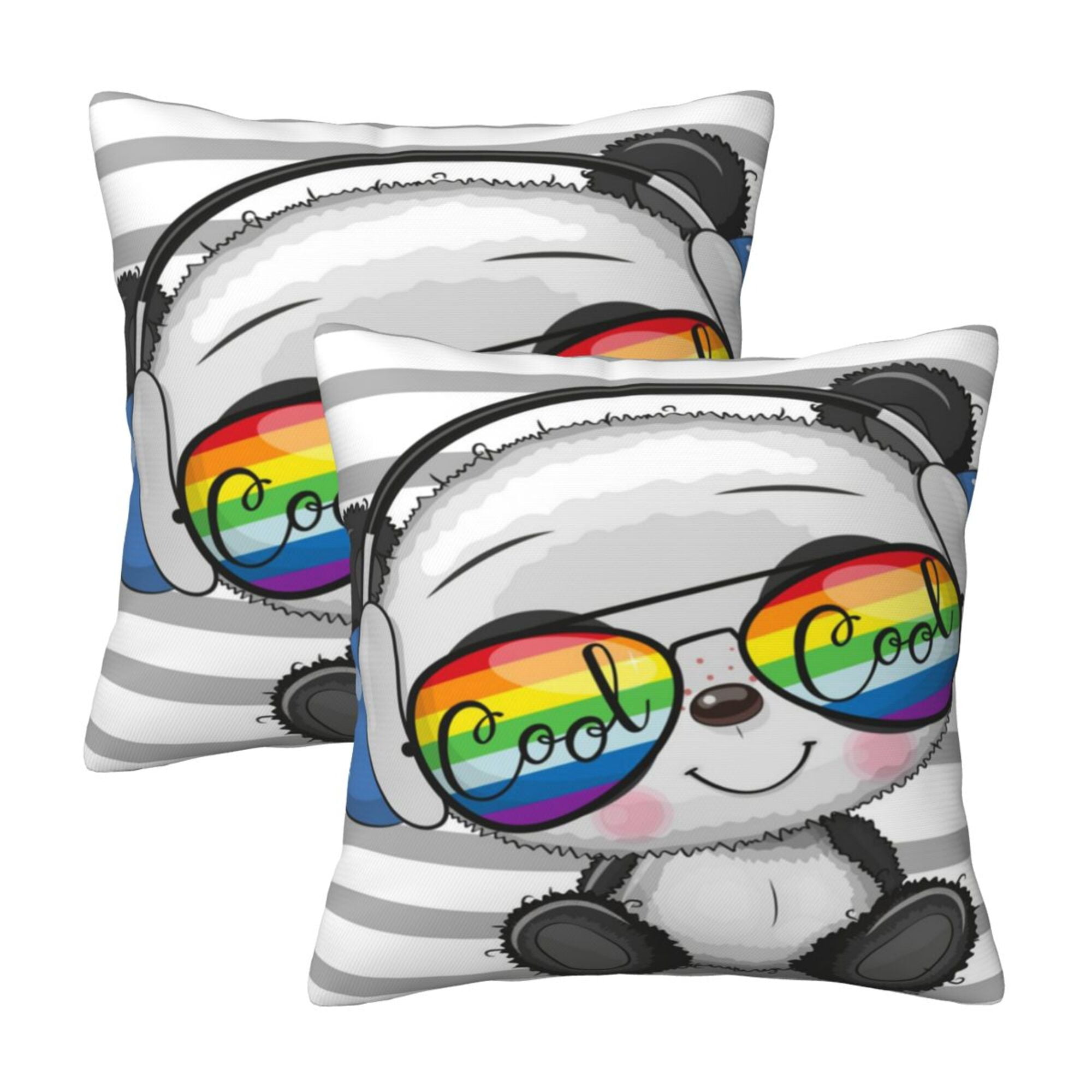 Home Throw Pillow Covers Two Sides Printed Cool Cartoon Cute Panda ...