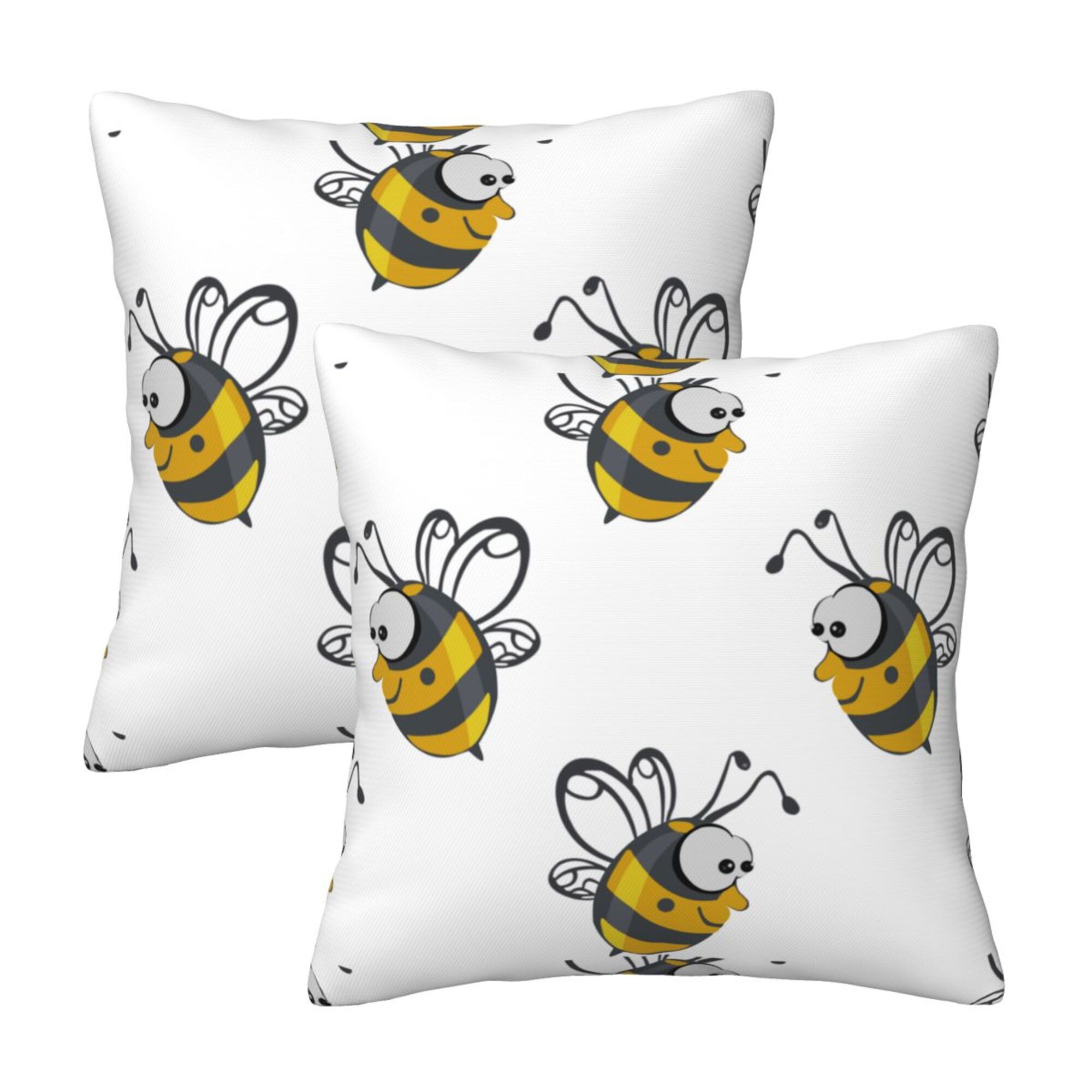 Home Throw Pillow Covers Two Sides Printed Cute Active Frendly bee ...