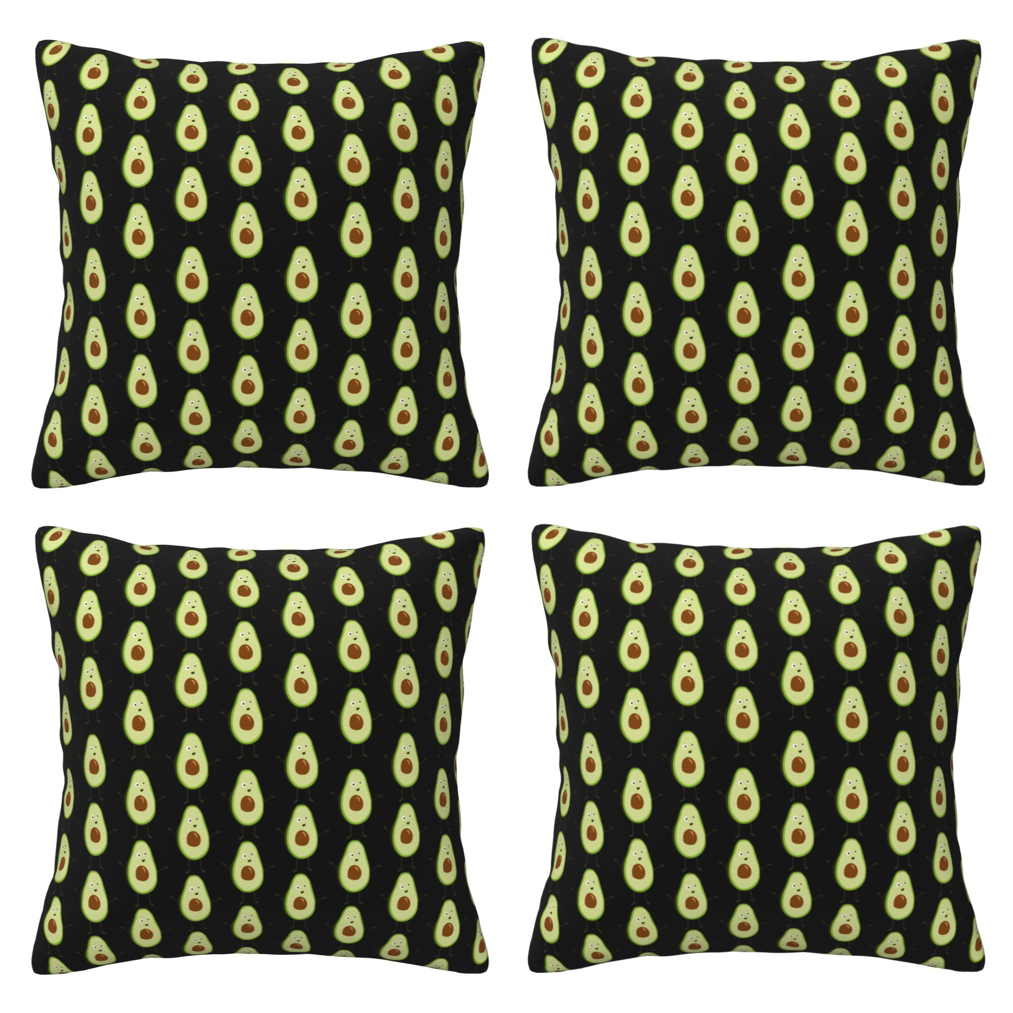 Home Throw Pillow Covers Two Sides Printed Cute Avocado Decor Sofa ...