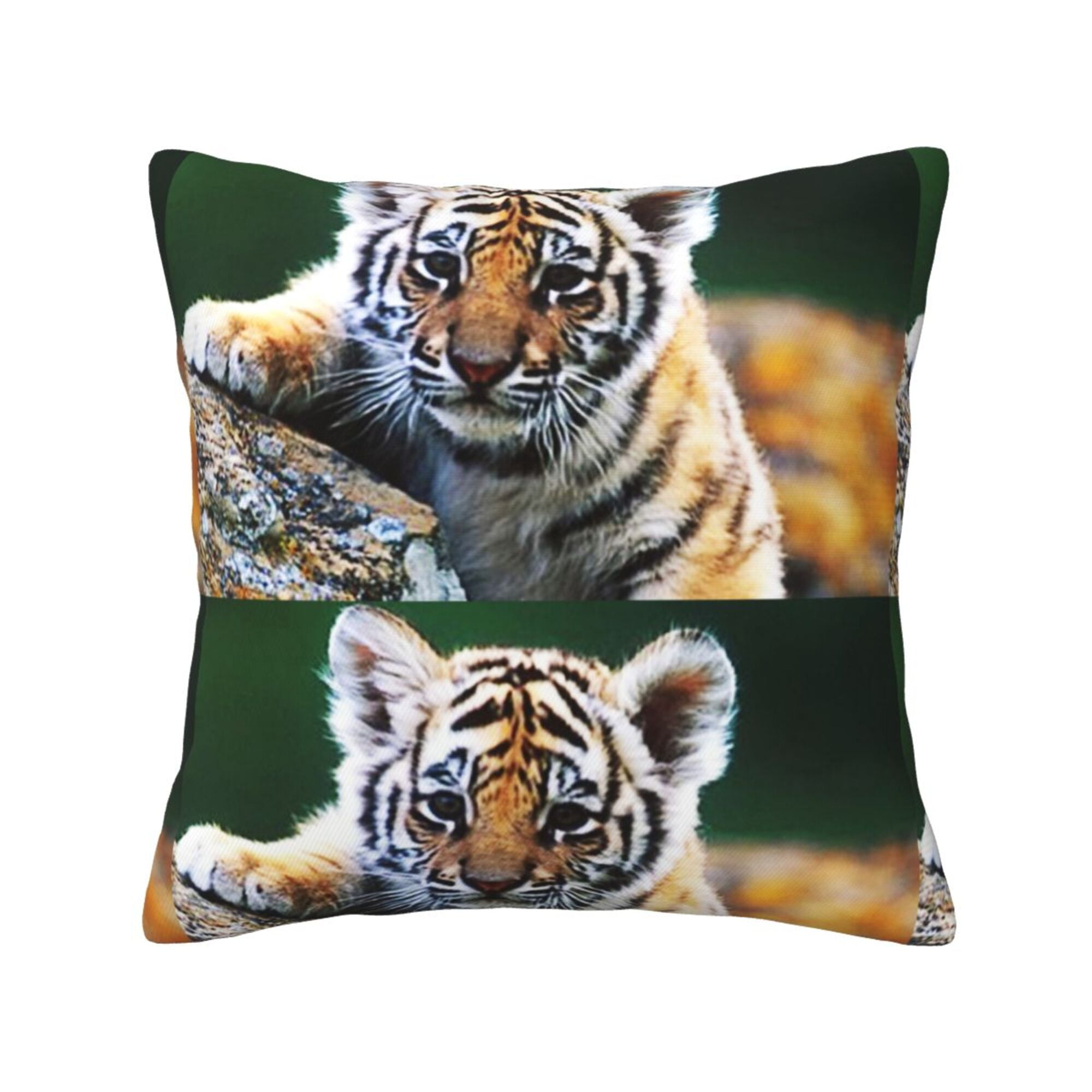 Home Throw Pillow Covers Two Sides Printed Cute Baby Tiger Decor Sofa ...