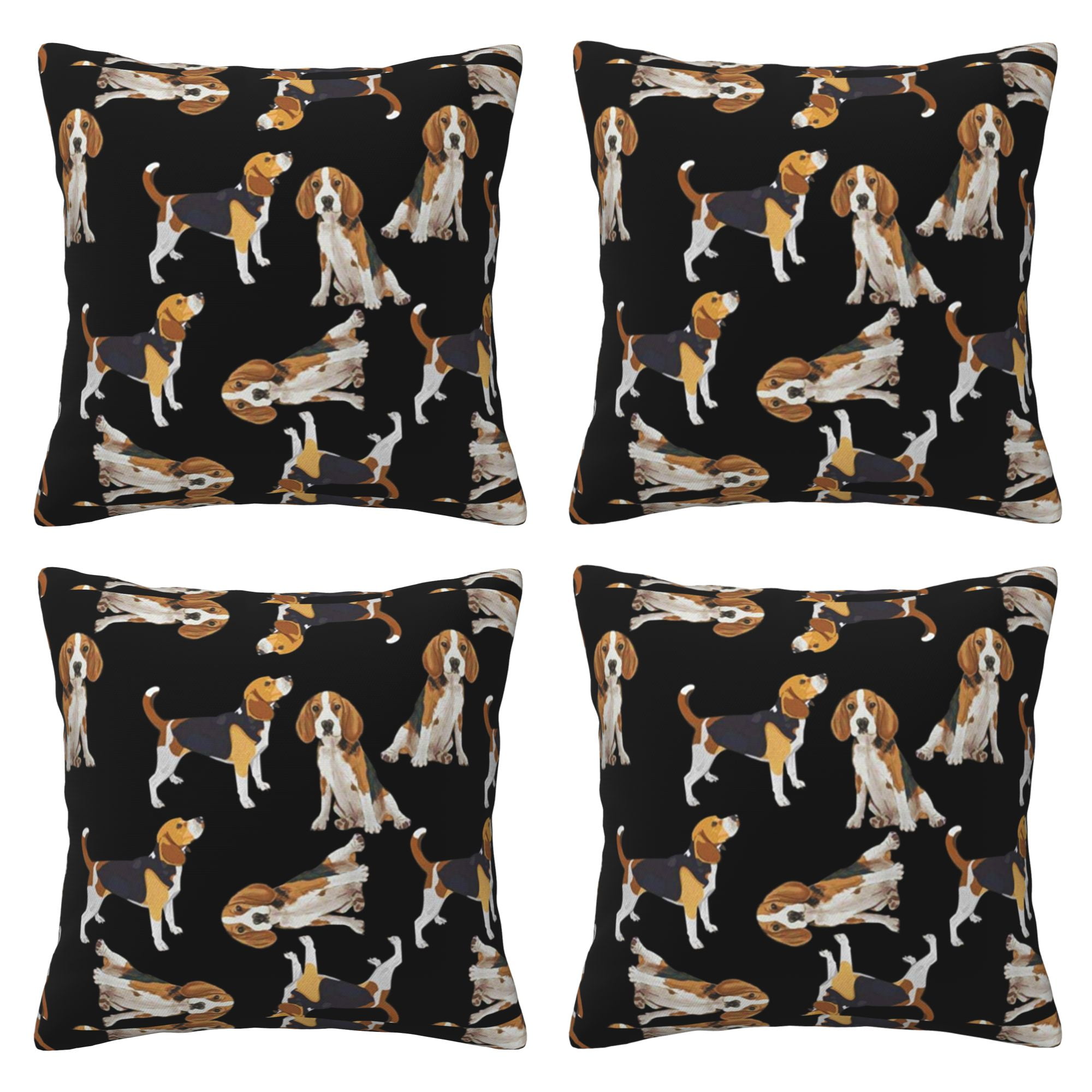 Home Throw Pillow Covers Two Sides Printed Cute Beagles S Graphic Decor ...