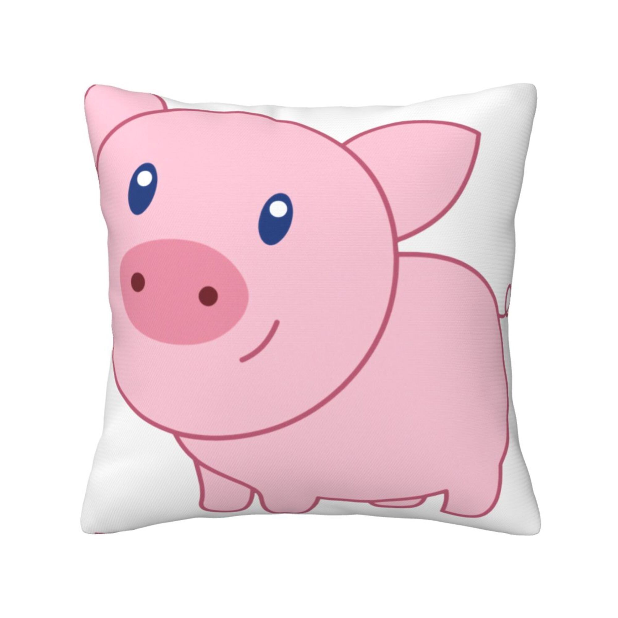 Home Throw Pillow Covers Two Sides Printed Cute Cartoon Pig Decor Sofa ...