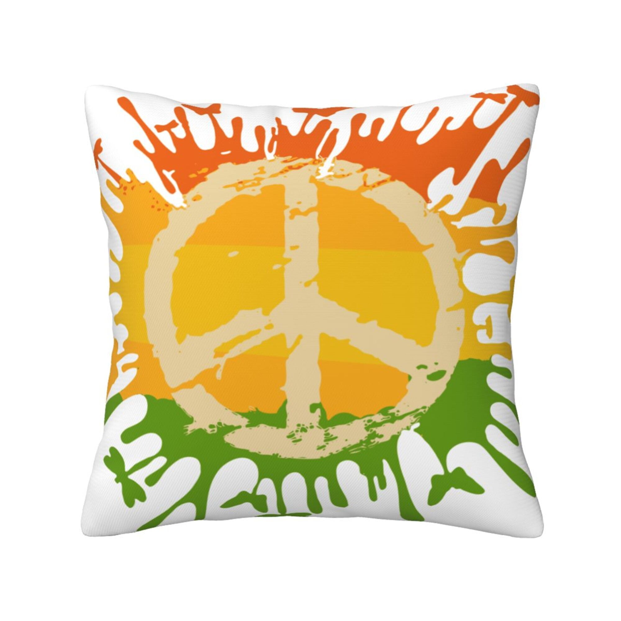 Home Throw Pillow Covers Two Sides Printed Cute Peace Sign Love Tie Die ...