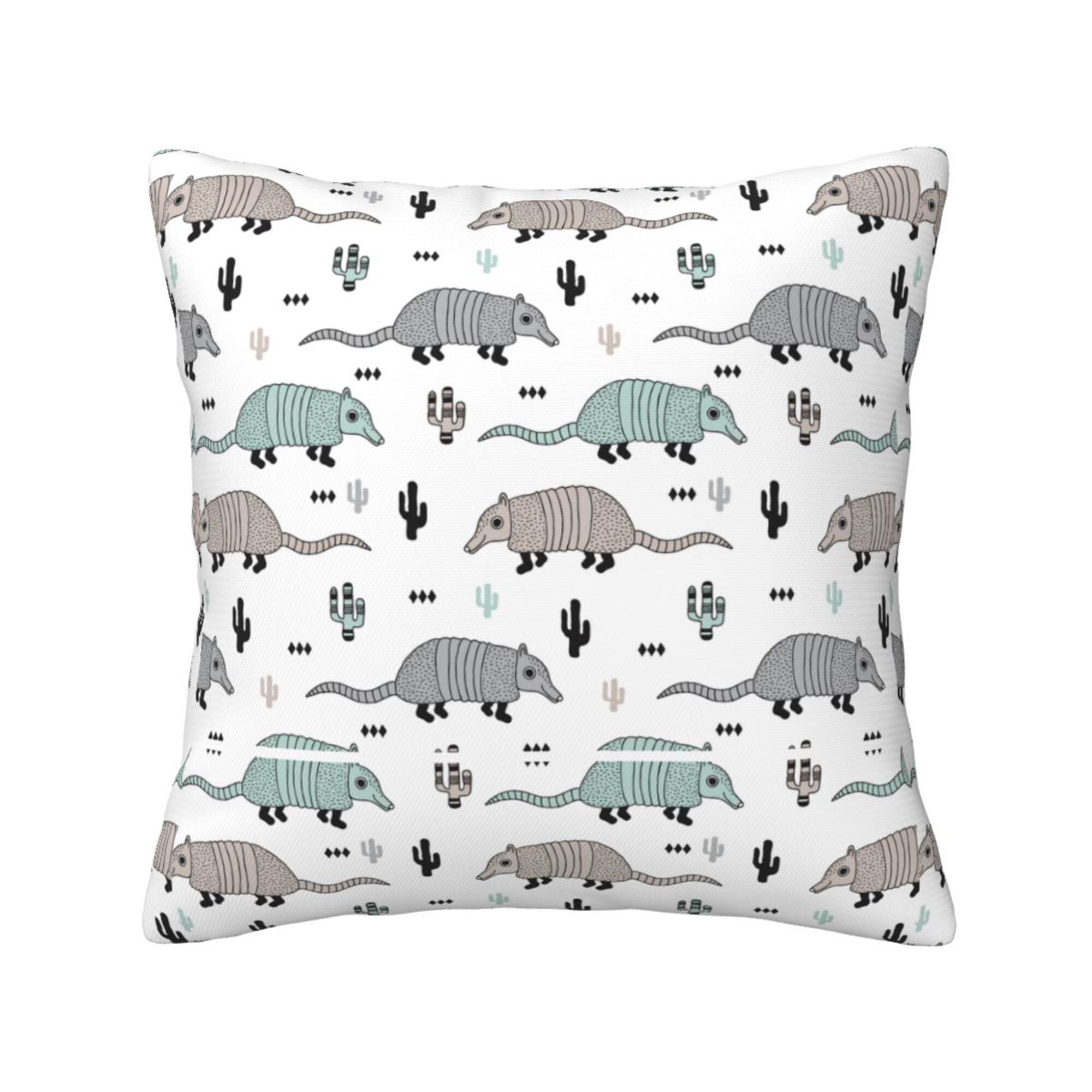 Home Throw Pillow Covers Two Sides Printed Cute Quirky Armadillo Cactus Woodland Decor Sofa ...