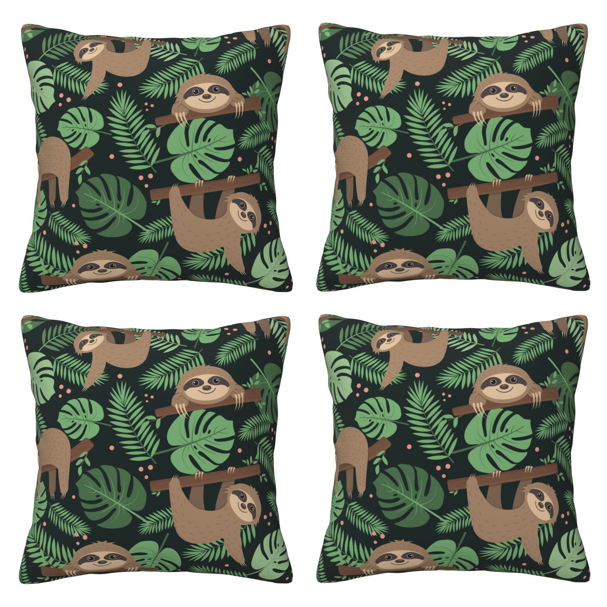 Home Throw Pillow Covers Two Sides Printed Cute Sloths Animal Decor ...