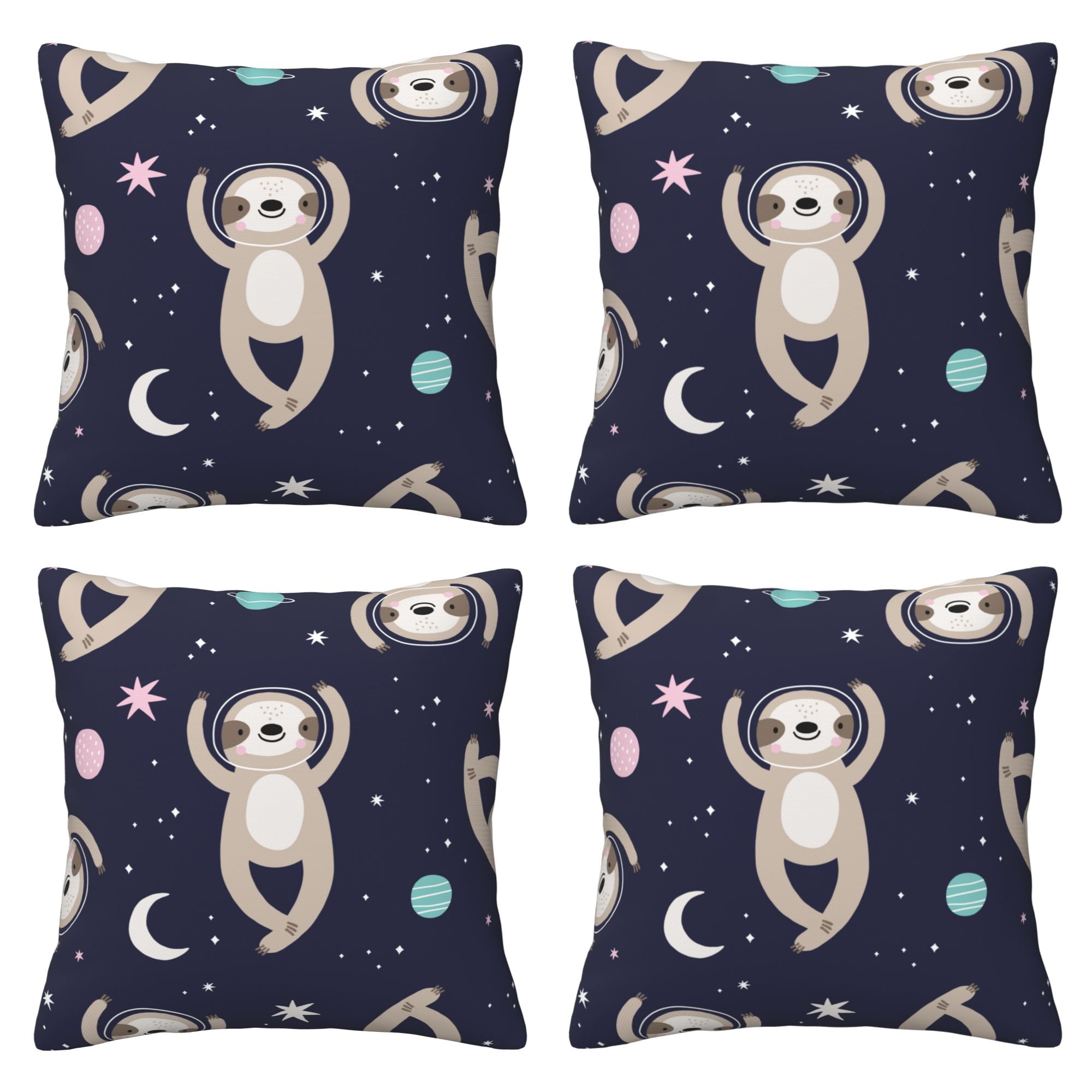Home Throw Pillow Covers Two Sides Printed Cute Sloths Animal Decor ...