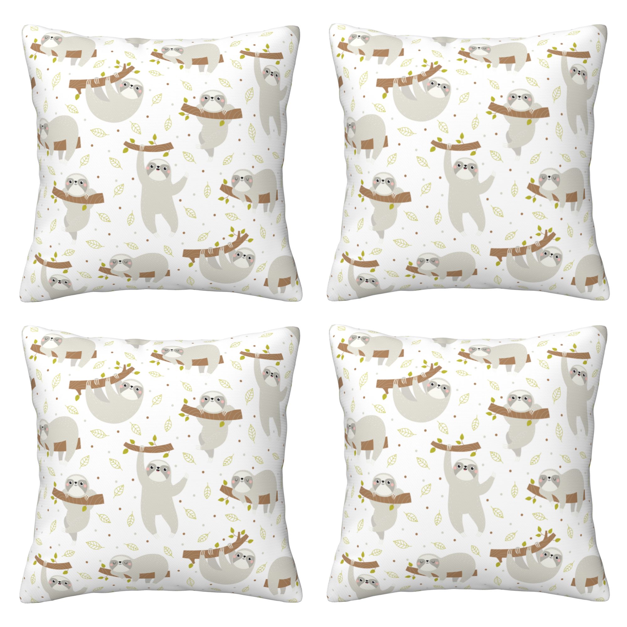 Home Throw Pillow Covers Two Sides Printed Cute Sloths Animal Decor ...