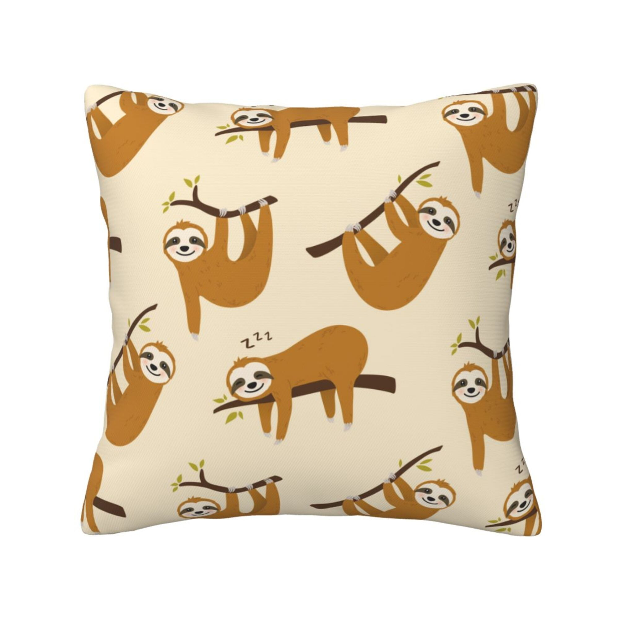 Home Throw Pillow Covers Two Sides Printed Cute Sloths Animal Decor ...