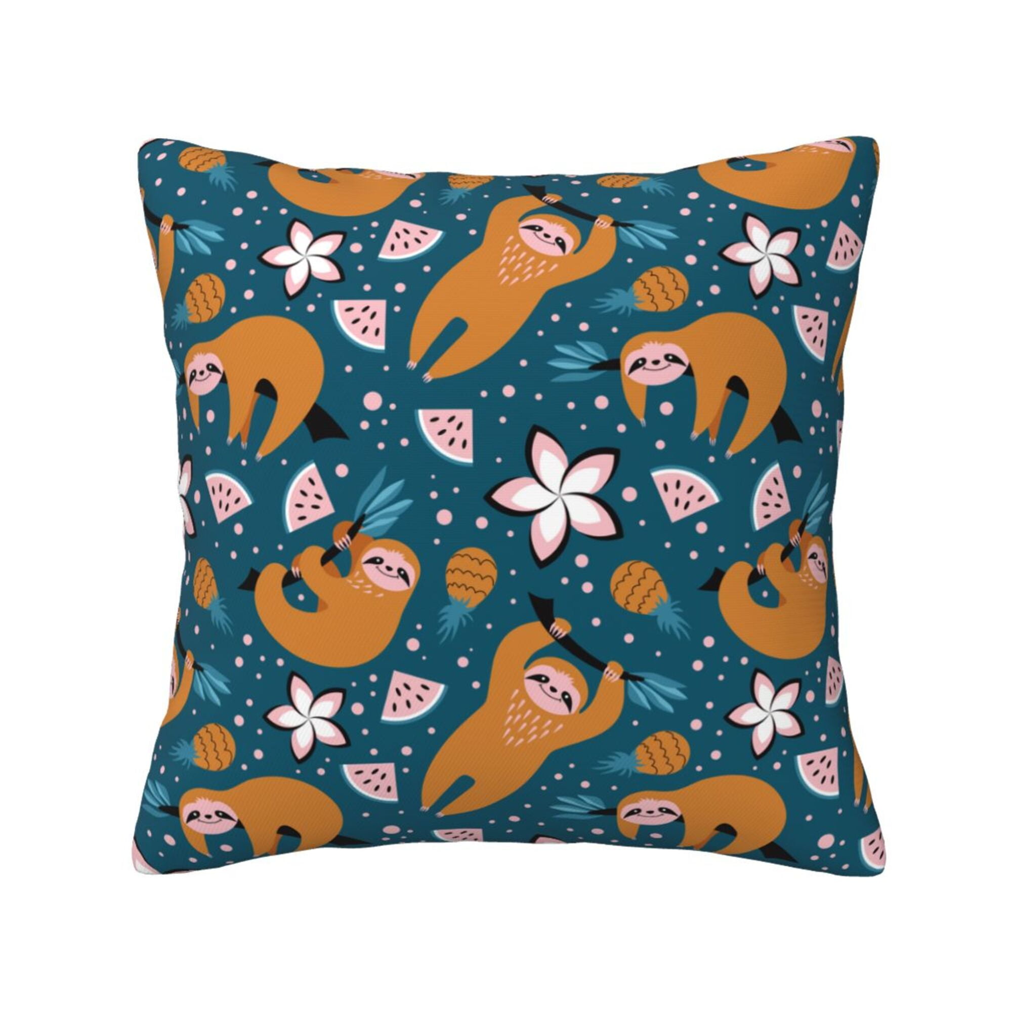 Home Throw Pillow Covers Two Sides Printed Cute Sloths Animal Decor ...