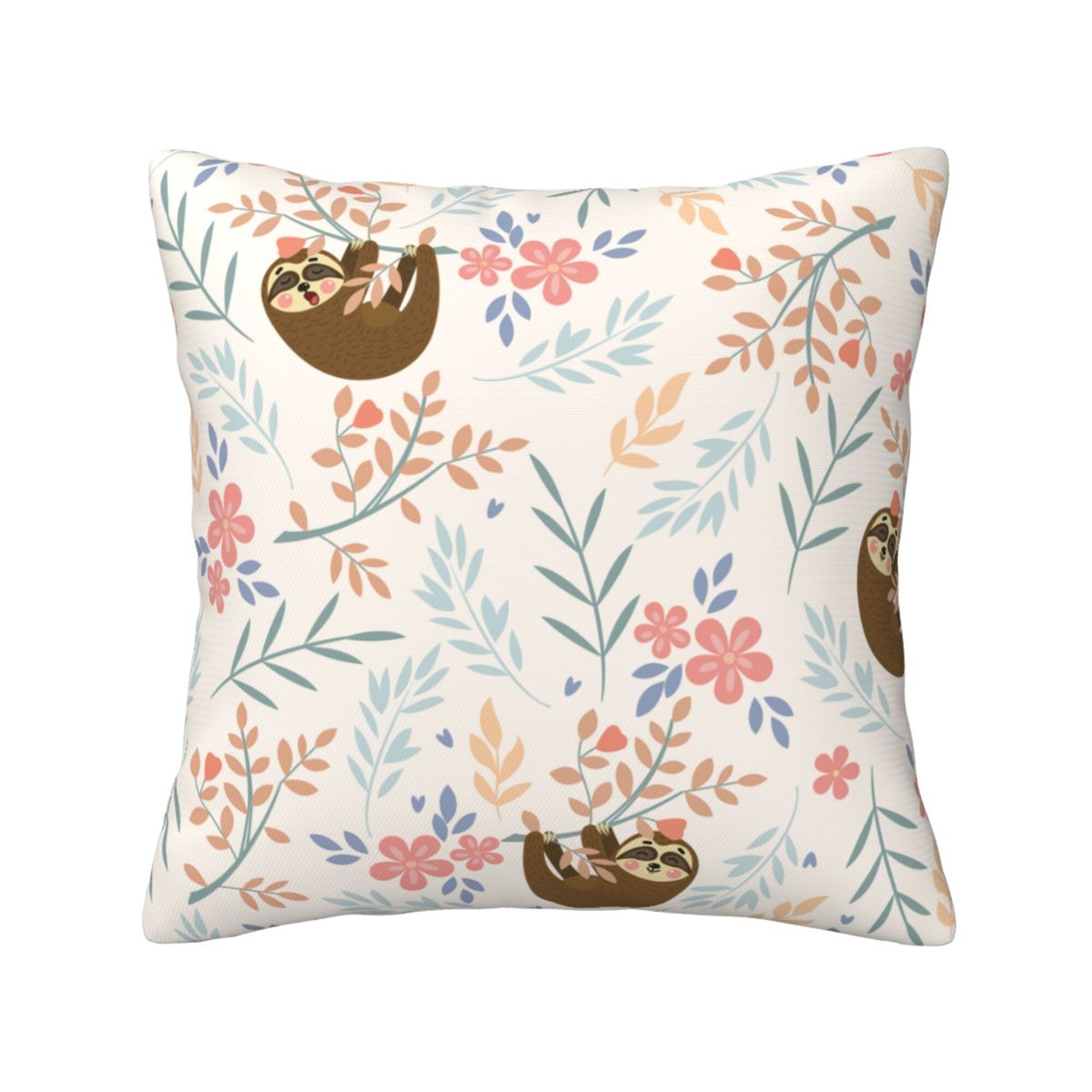 Home Throw Pillow Covers Two Sides Printed Cute Sloths Animal Decor ...