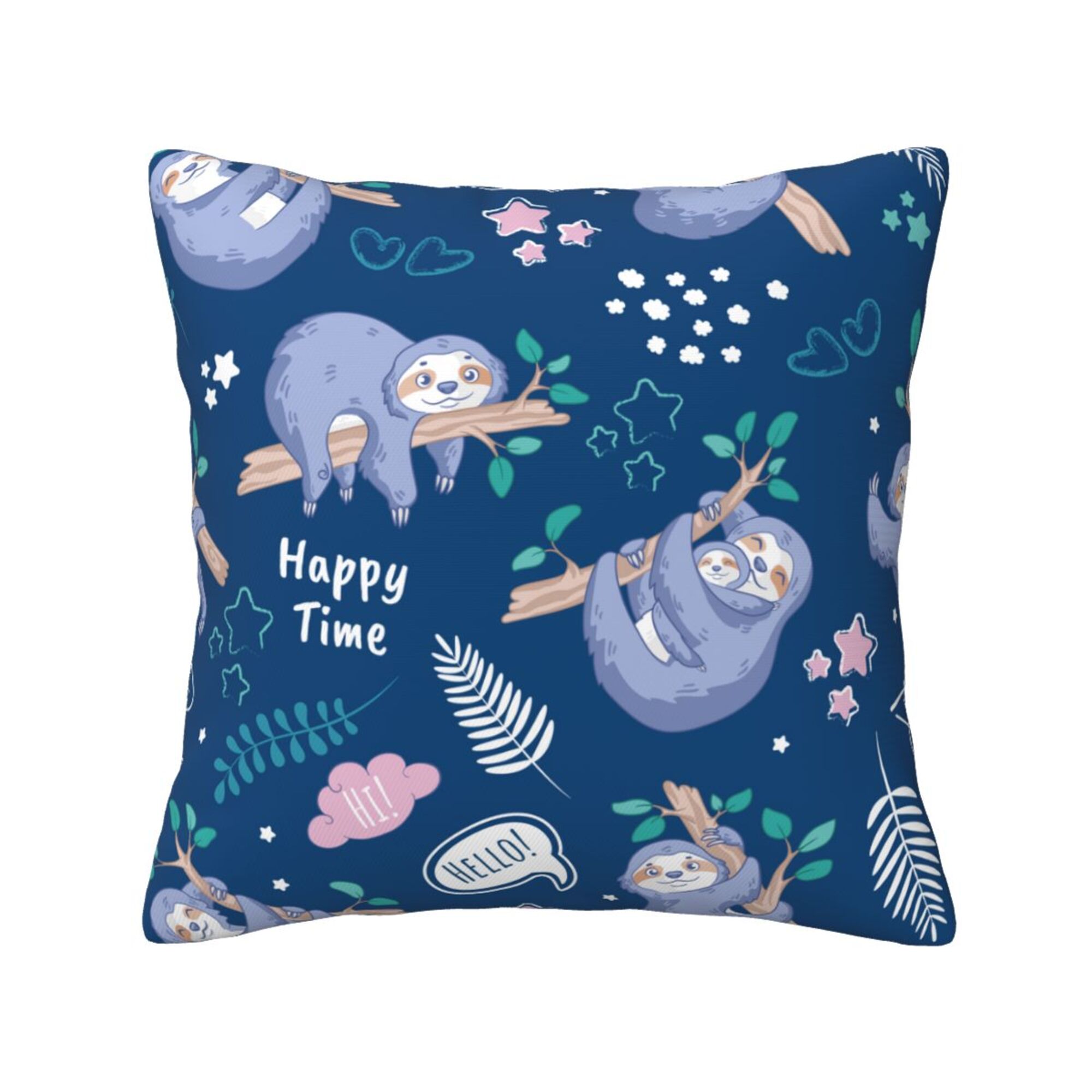 Home Throw Pillow Covers Two Sides Printed Cute Sloths Animal Decor ...