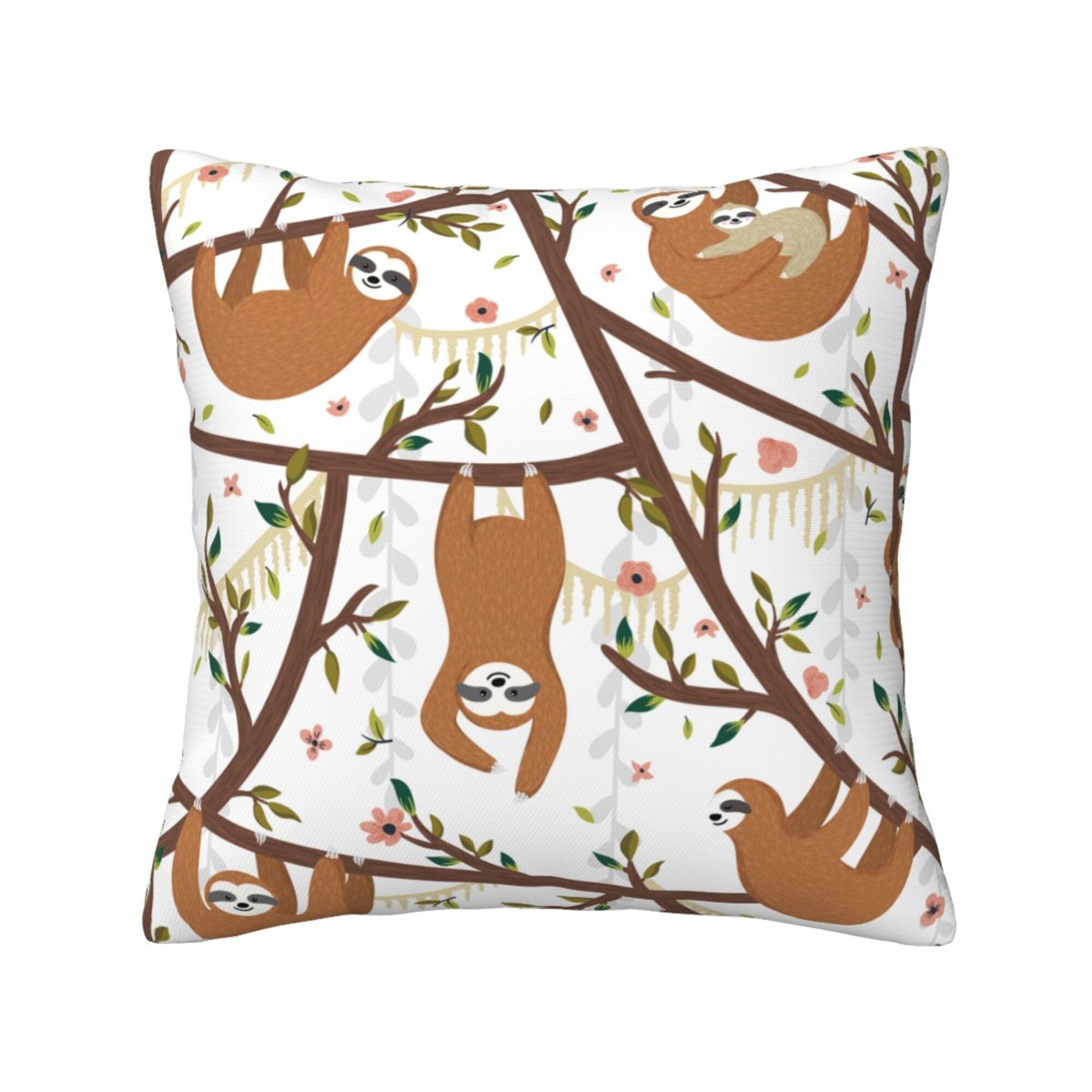 Home Throw Pillow Covers Two Sides Printed Cute Sloths Animal Decor ...