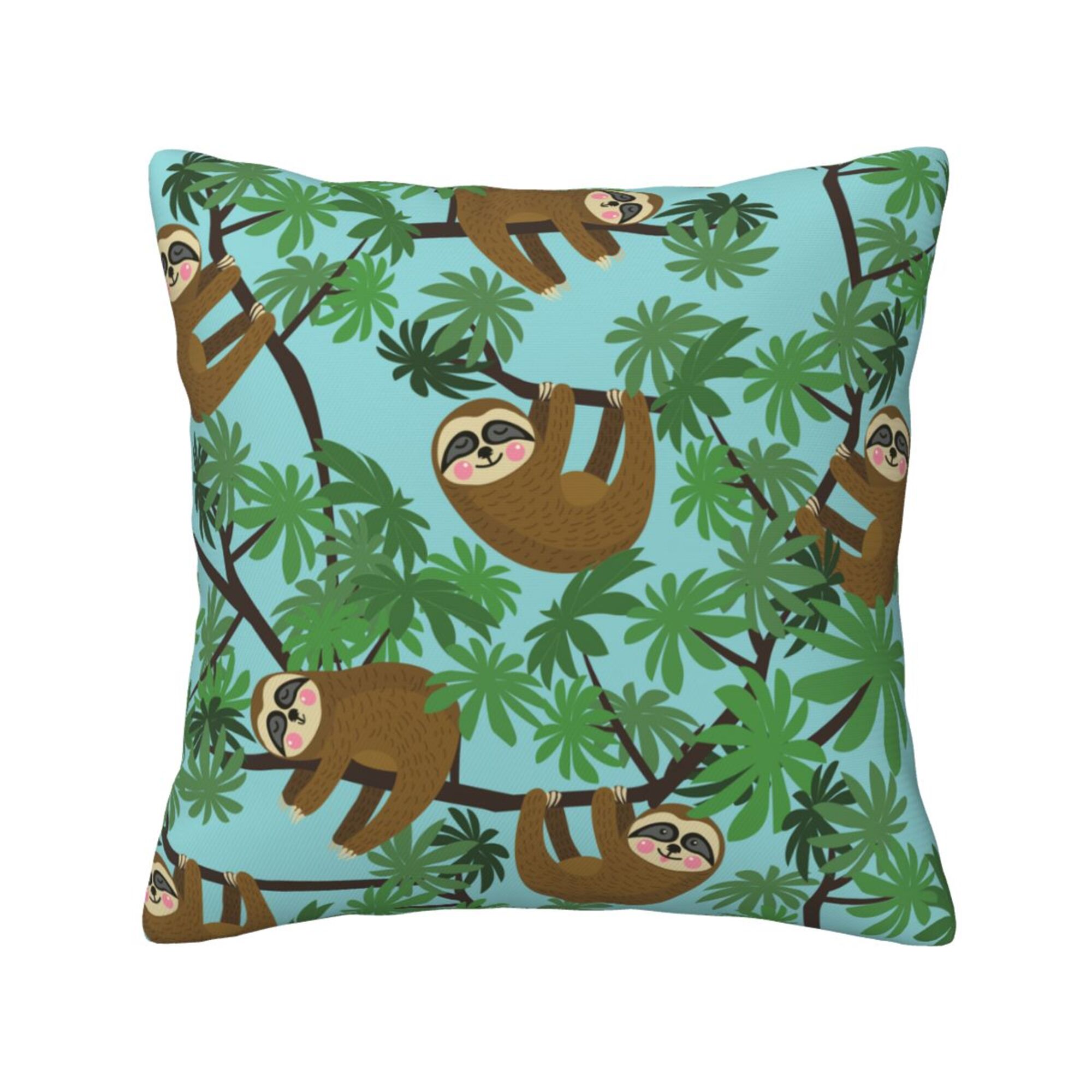 Home Throw Pillow Covers Two Sides Printed Cute Sloths Animal Decor ...