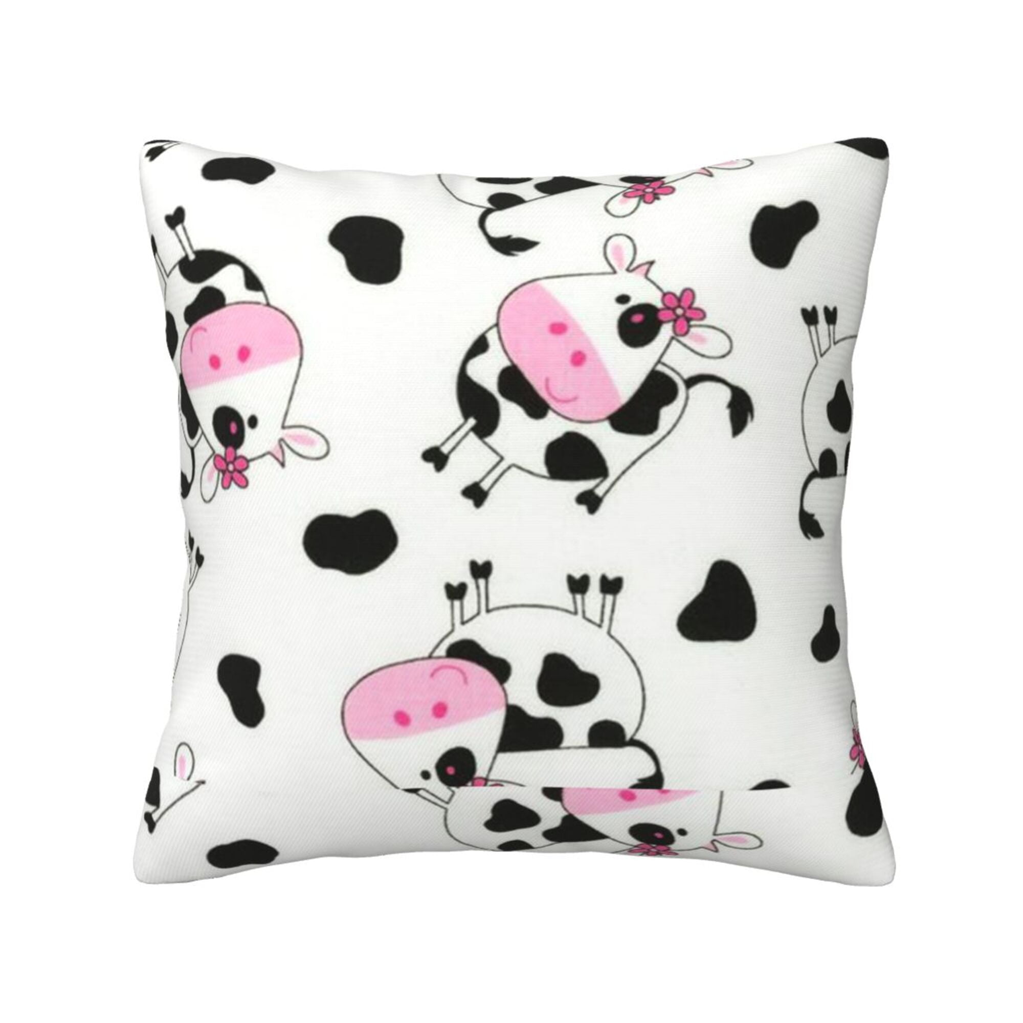 Home Throw Pillow Covers Two Sides Printed Cute Tossed Cows Decor Sofa ...