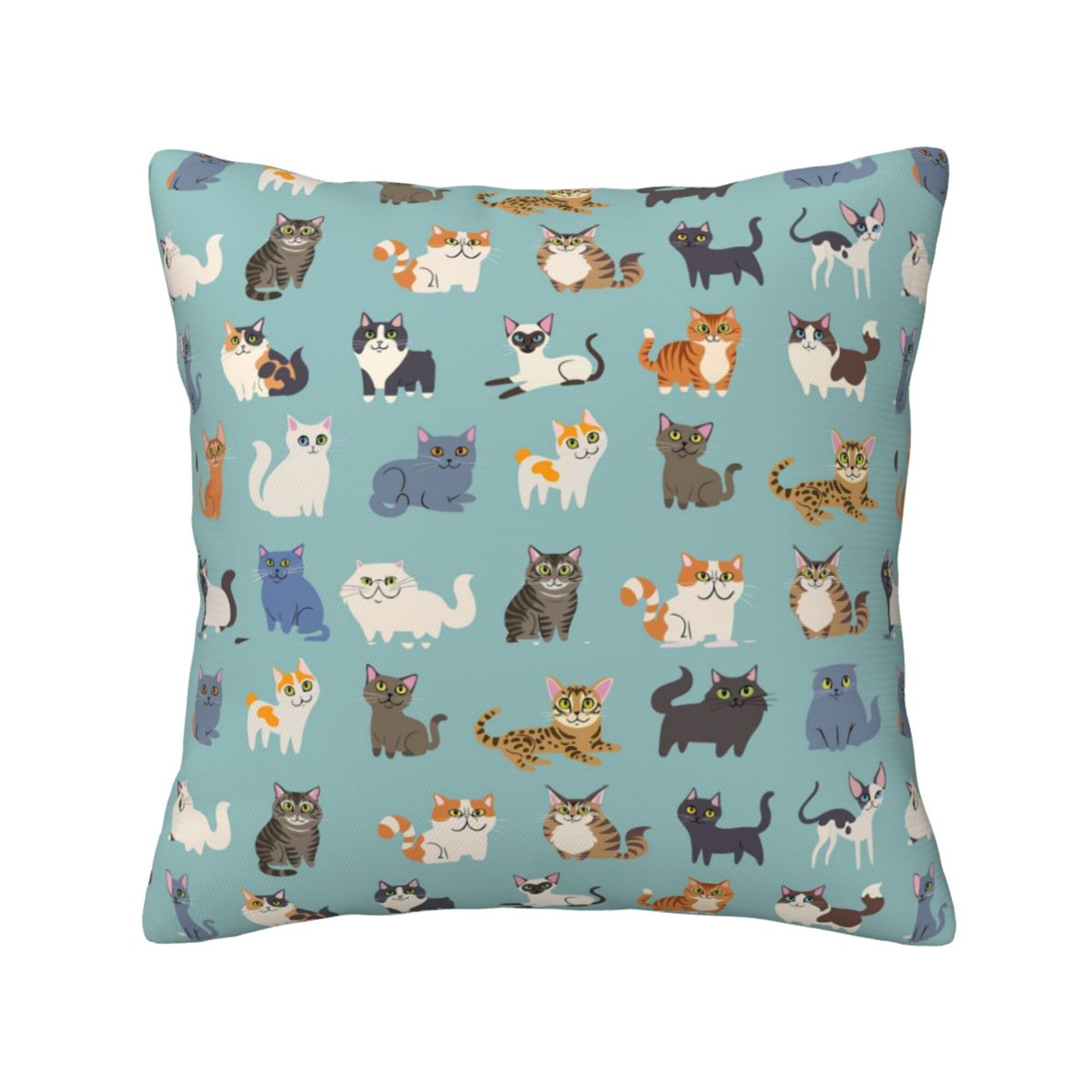 Home Throw Pillow Covers Two Sides Printed Cute little cat printed ...