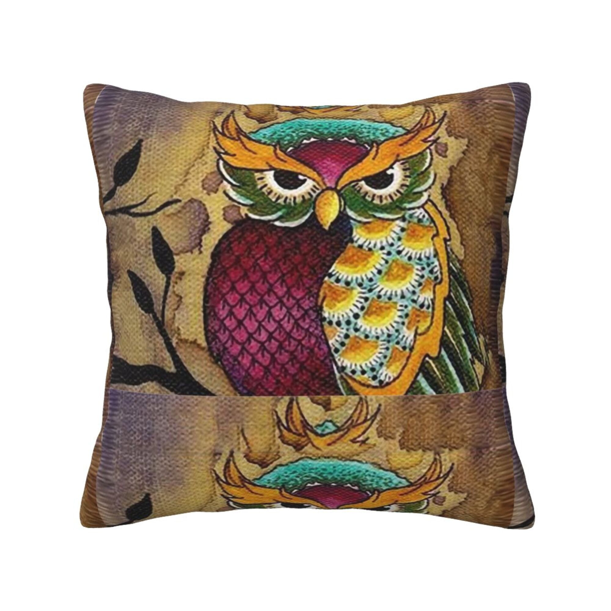 Home Throw Pillow Covers Two Sides Printed Cute owl Decor Sofa Living ...