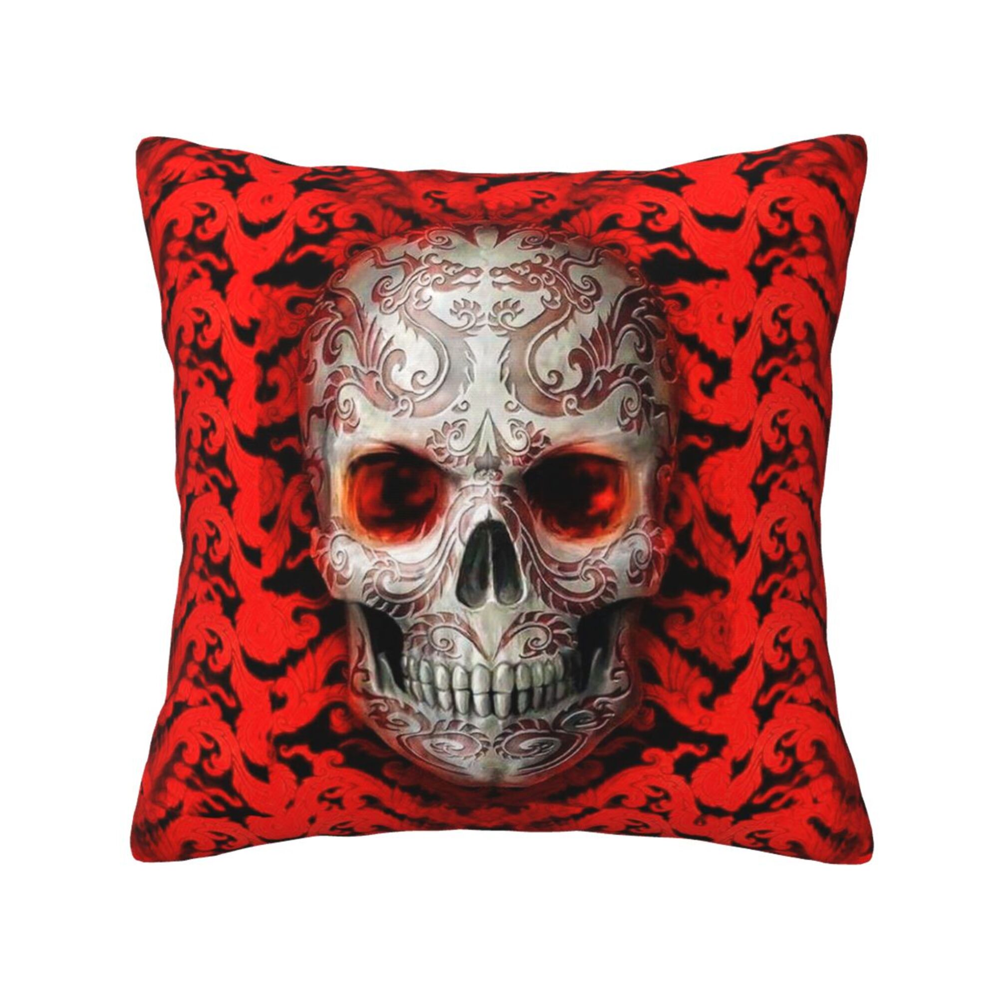 Home Throw Pillow Covers Two Sides Printed D Print Skull Head Decor ...