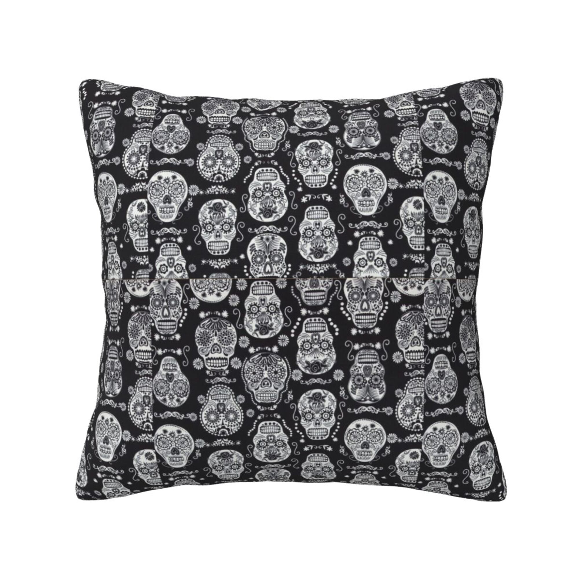 Home Throw Pillow Covers Two Sides Printed Dark Folklore Skulls Sugar ...