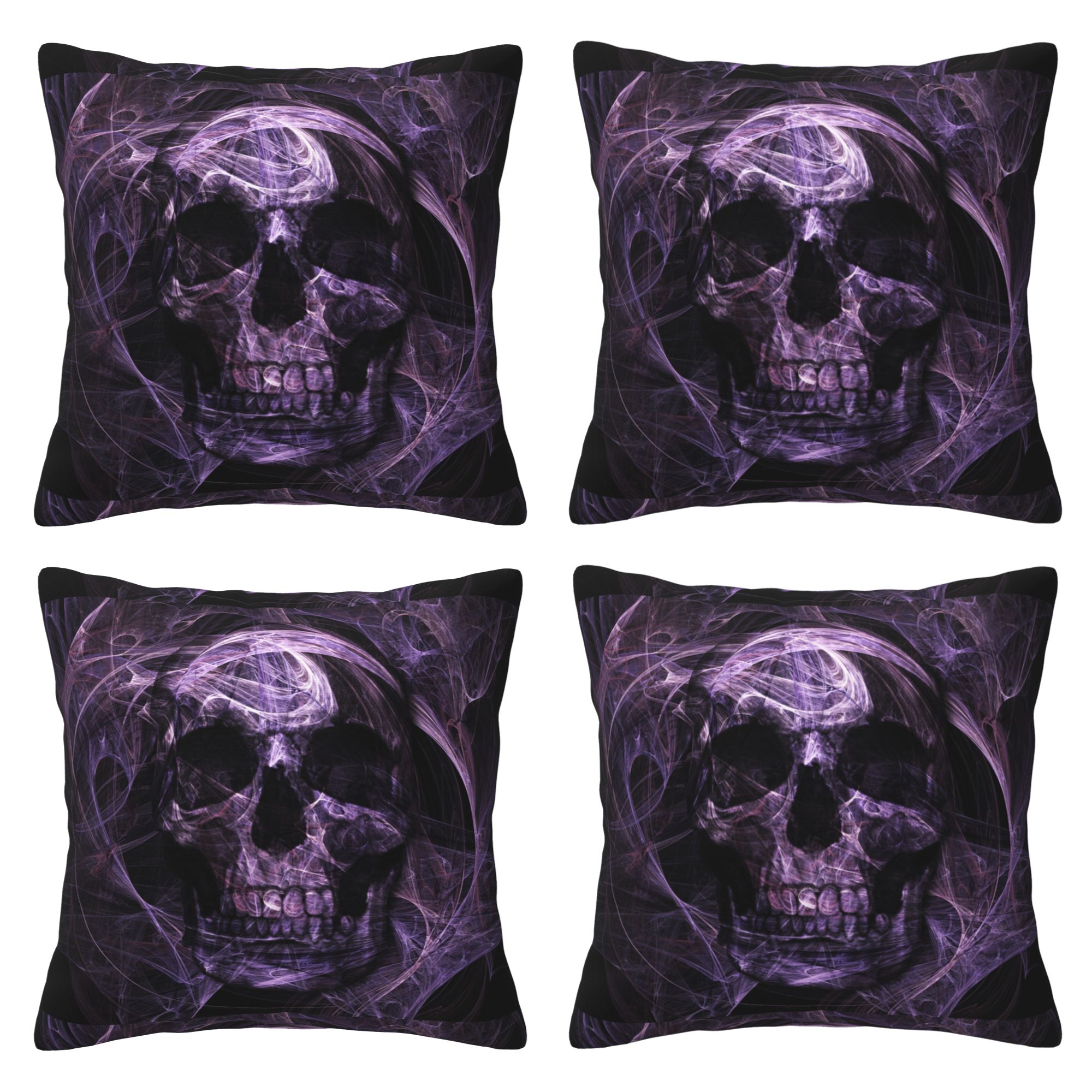 Home Throw Pillow Covers Two Sides Printed Dark Skull-Evil Decor Sofa ...