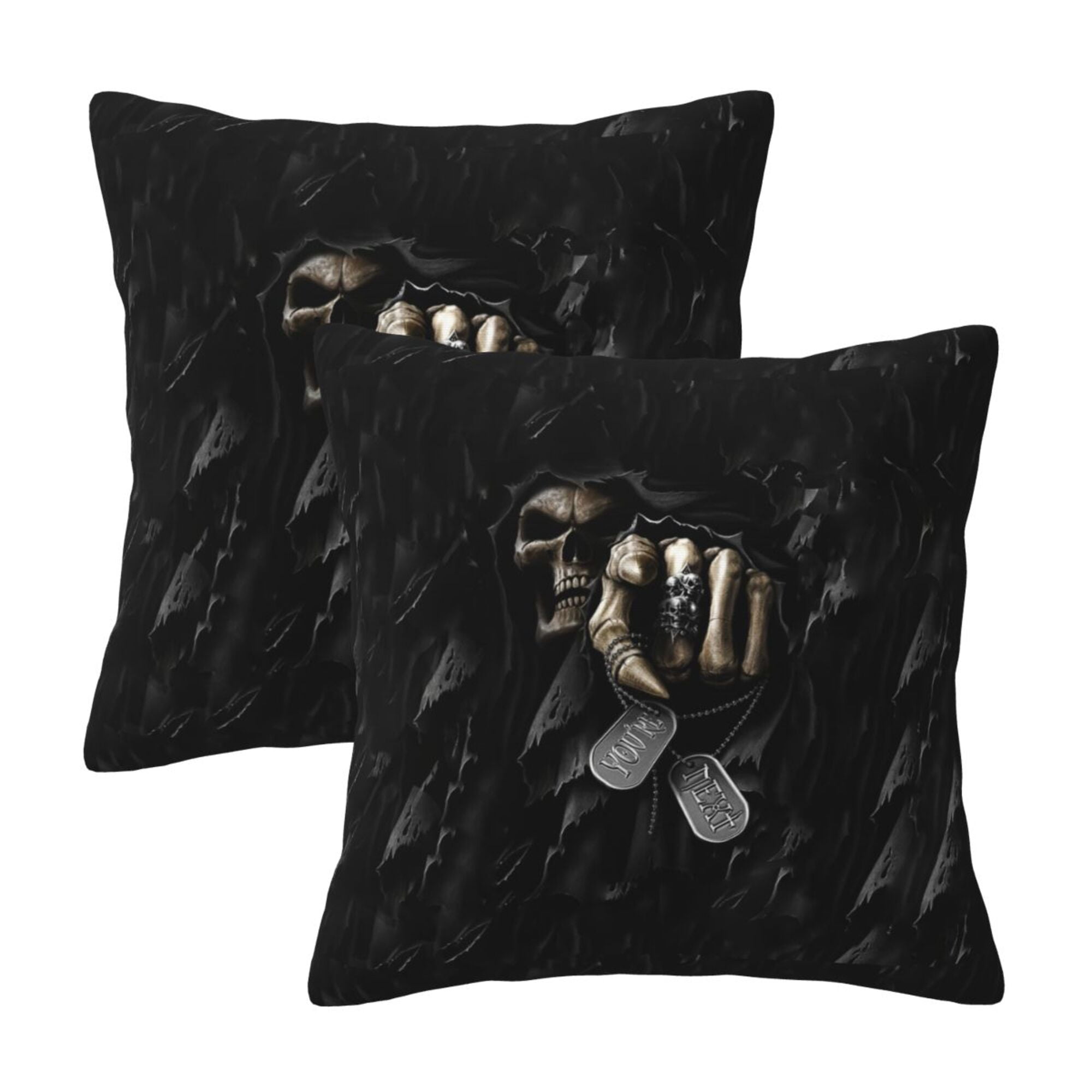 Home Throw Pillow Covers Two Sides Printed Death Skull Decor Sofa ...