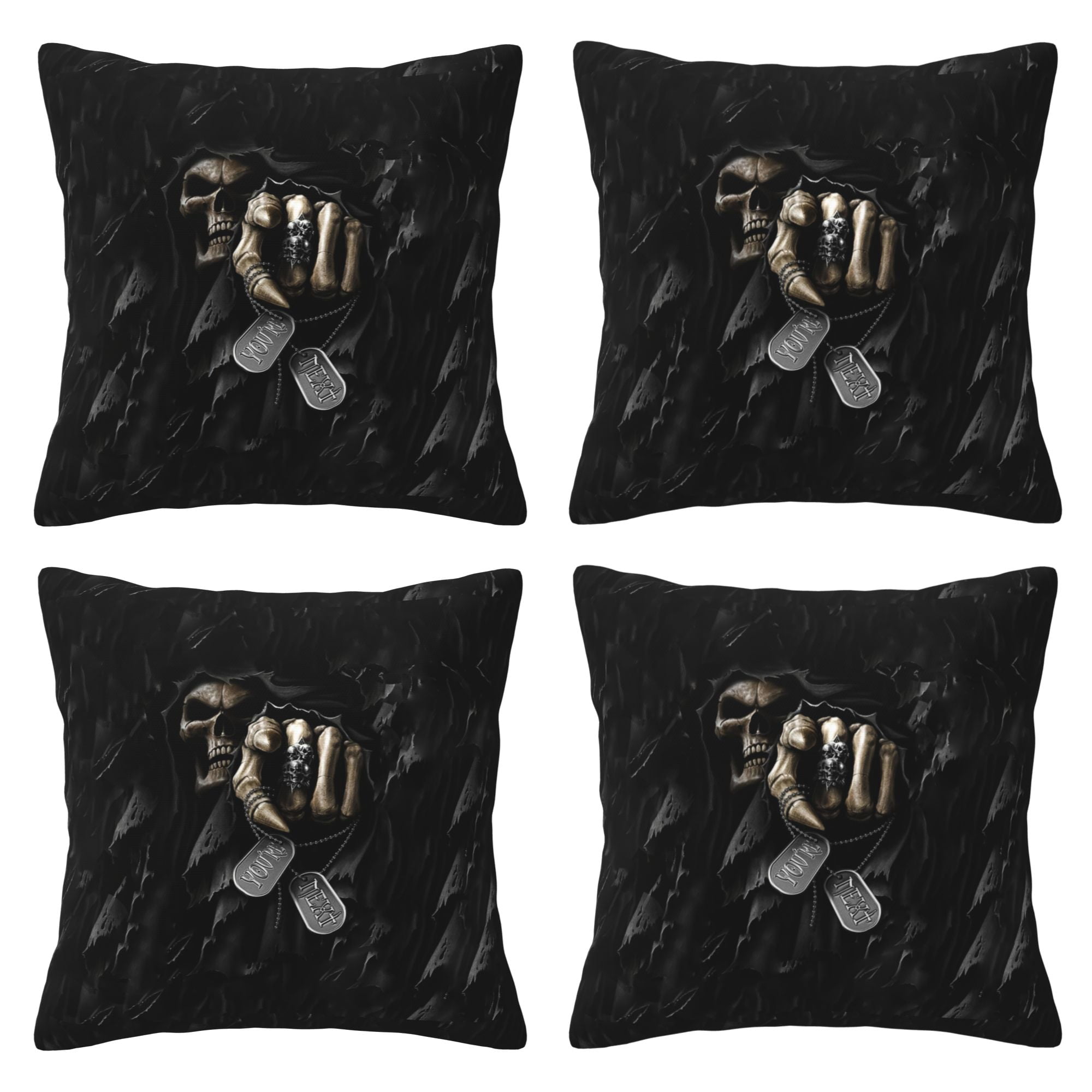 Home Throw Pillow Covers Two Sides Printed Death Skull Decor Sofa ...